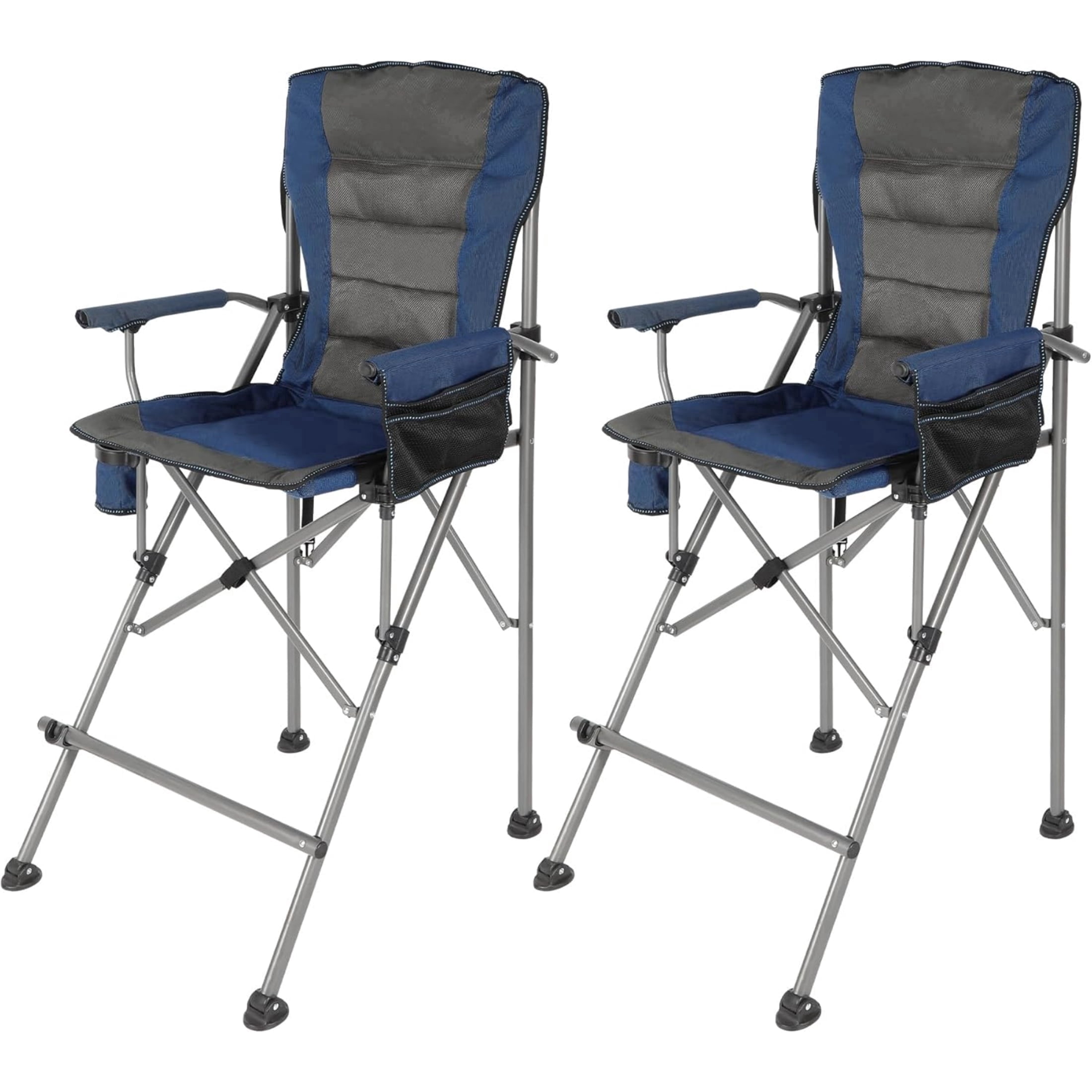 REDCAMP Extra Tall Folding Chairs for Adults 2 Pack, Portable Bar ...