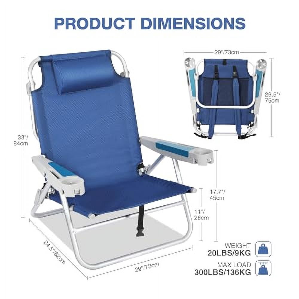 REDCAMP Extra Wide 28" Backpack Beach Chairs for Adults 2 Pack, XL ...