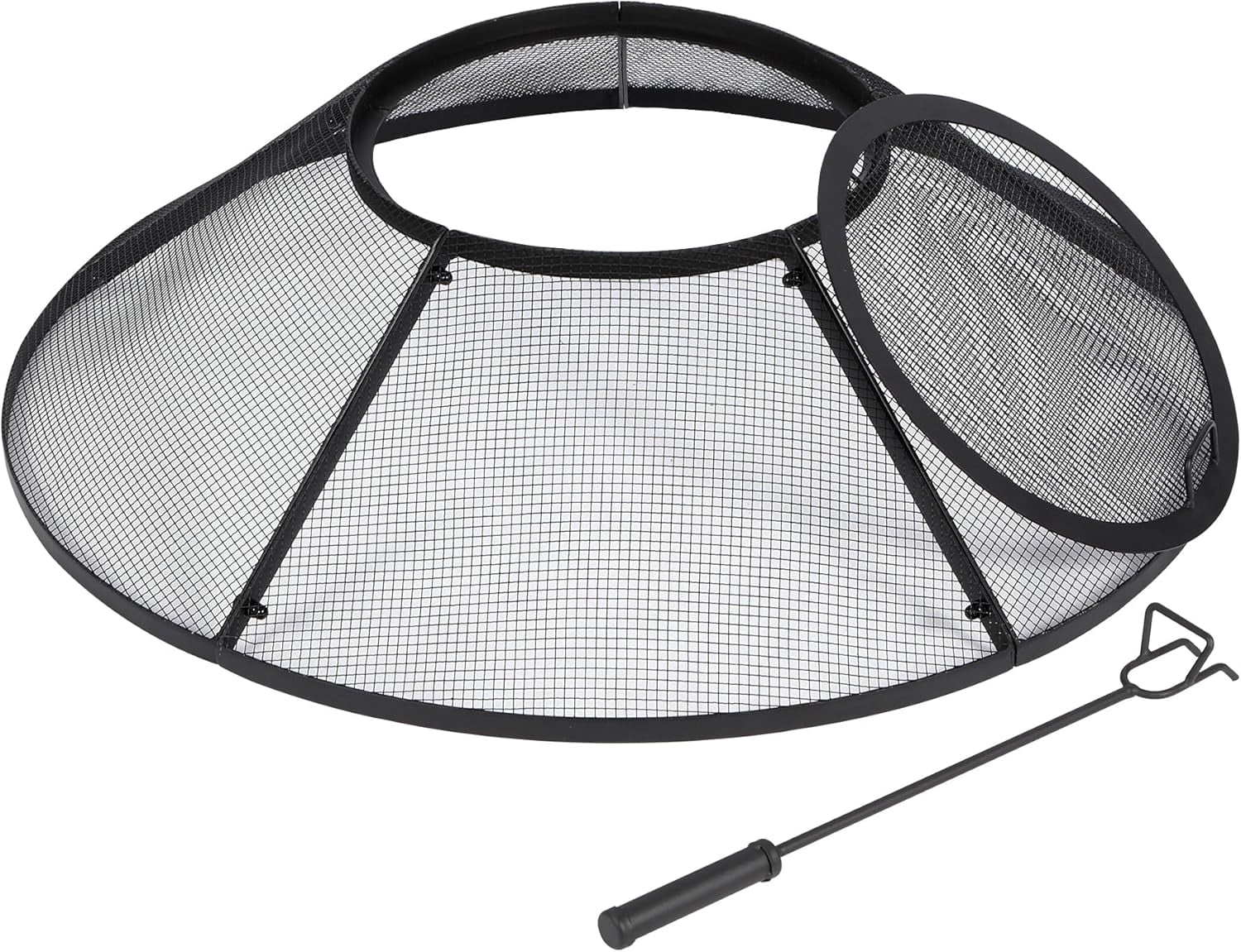 REDCAMP Fire Pit Spark Screen 30 Inch Round with Removable Lid, Outdoor ...