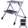 REDCAMP Foldable 2 Step Stool with Handle, Lightweight Portable Metal ...