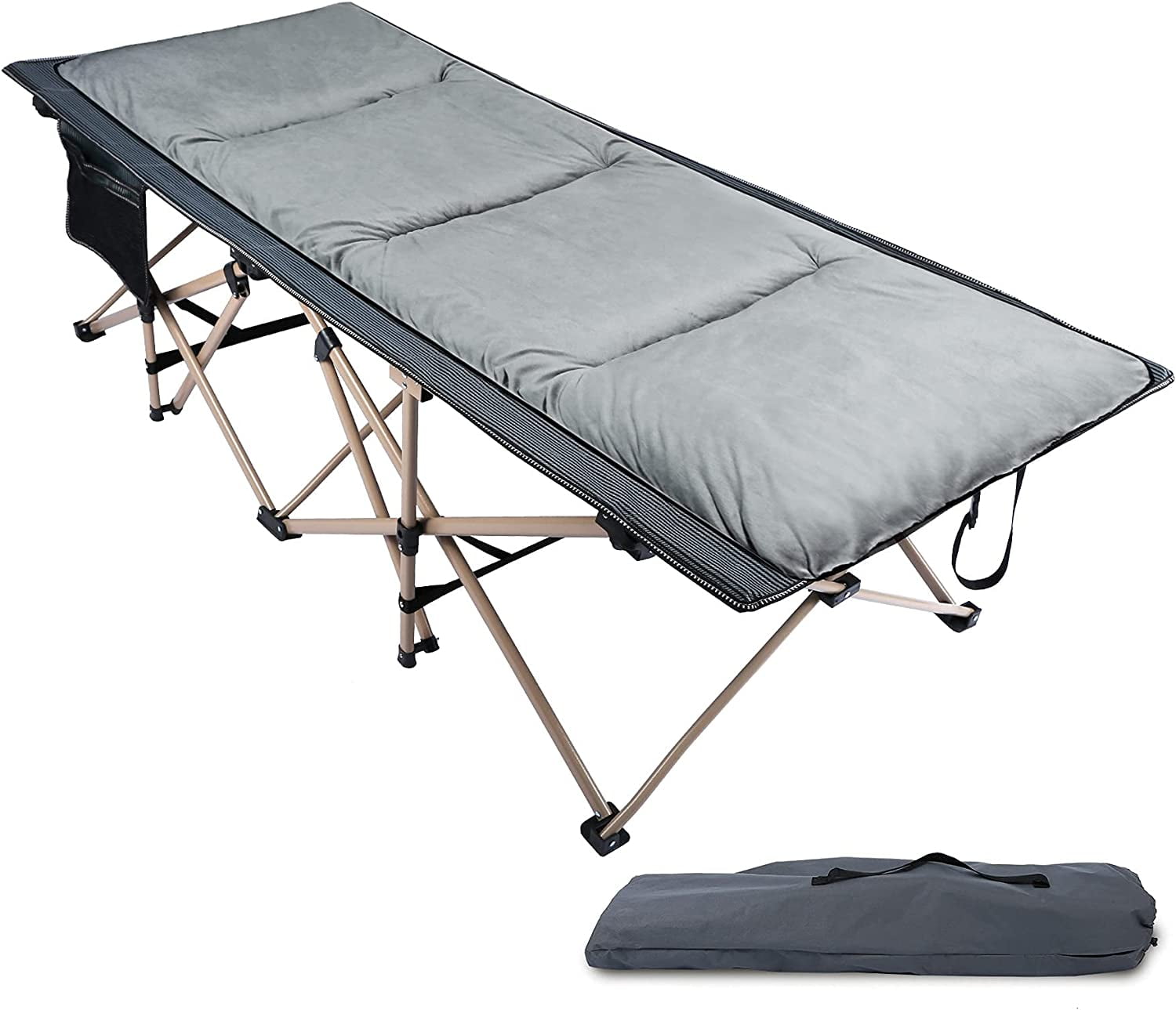 REDCAMP Folding Camping Cots for Adults with Mattress Pad, Soft and ...