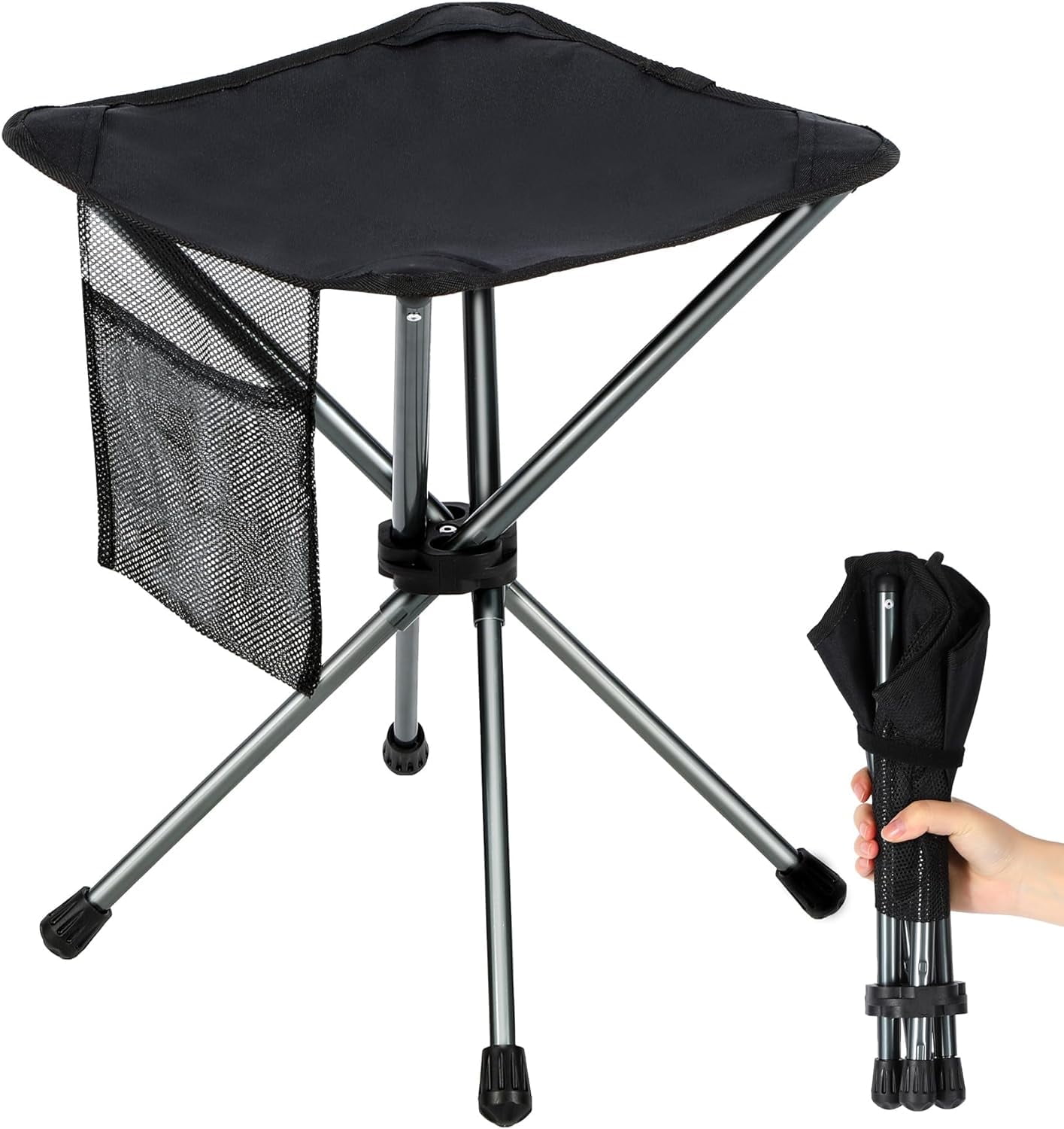 REDCAMP 1PCS Folding Camping Stool Lightweight,15.7" Portable Stainless ...