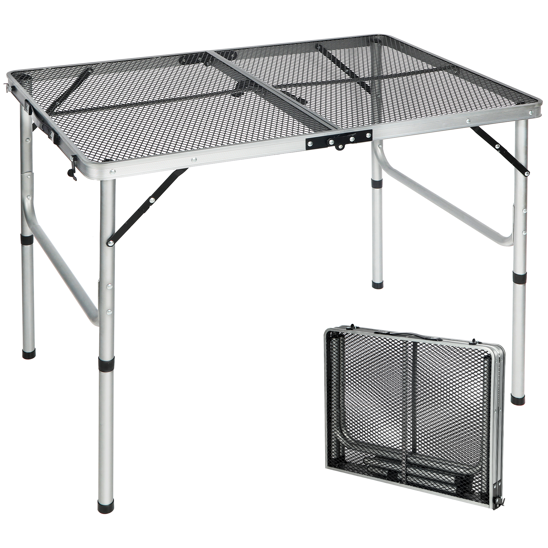 REDCAMP Aluminum Folding Table 3 Feet Adjustable Height, Lightweight ...