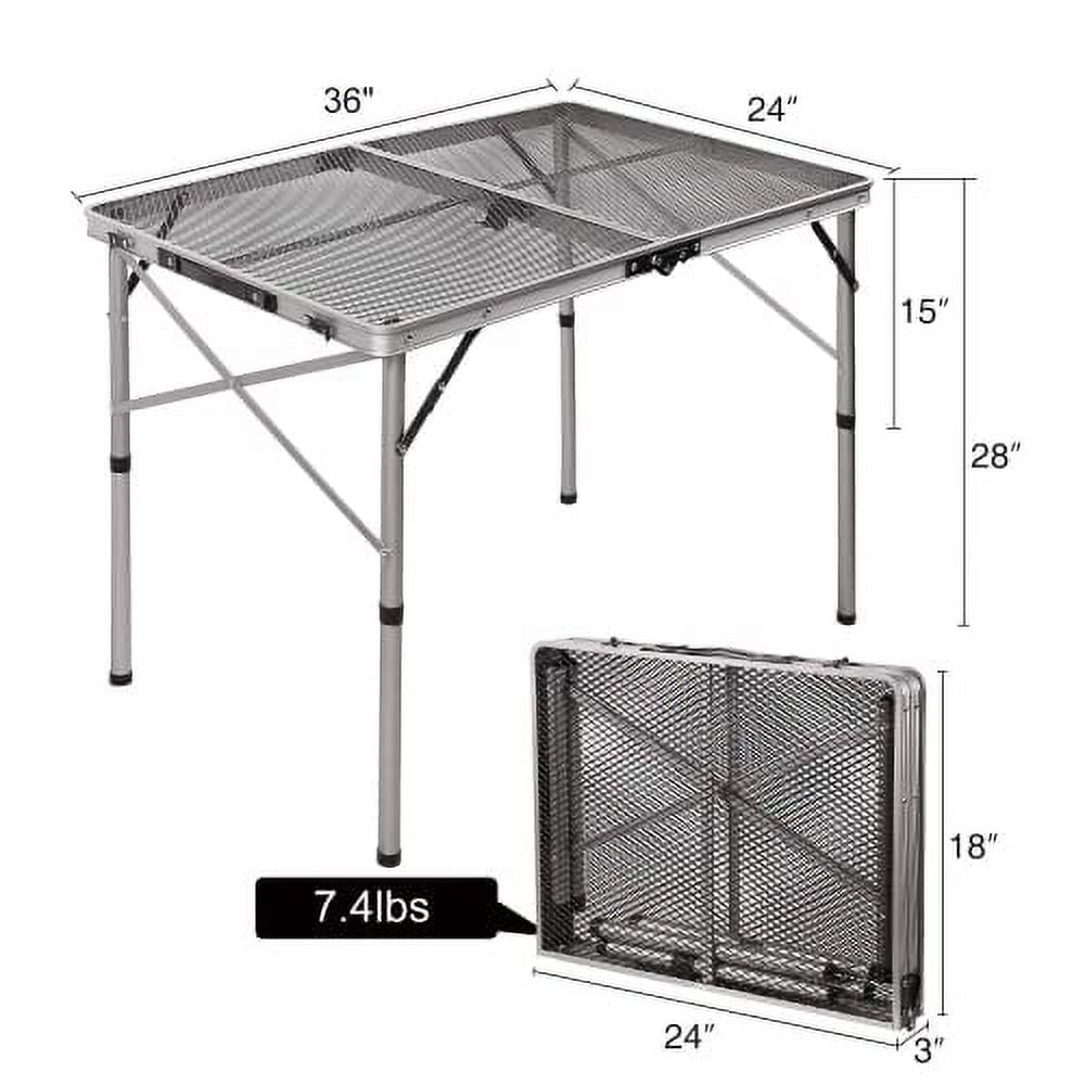REDCAMP Folding Portable Grill Table for Outside, Lightweight Aluminum ...