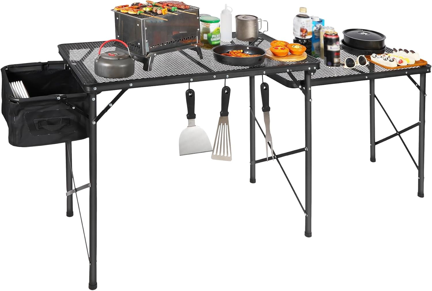 REDCAMP Folding Portable Grill Table for Outside, Lightweight Aluminum ...