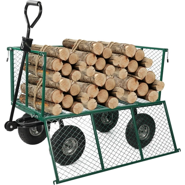 REDCAMP Garden Wagons Carts Heavy Duty Pullable, 650 Lbs Capacity Mesh ...