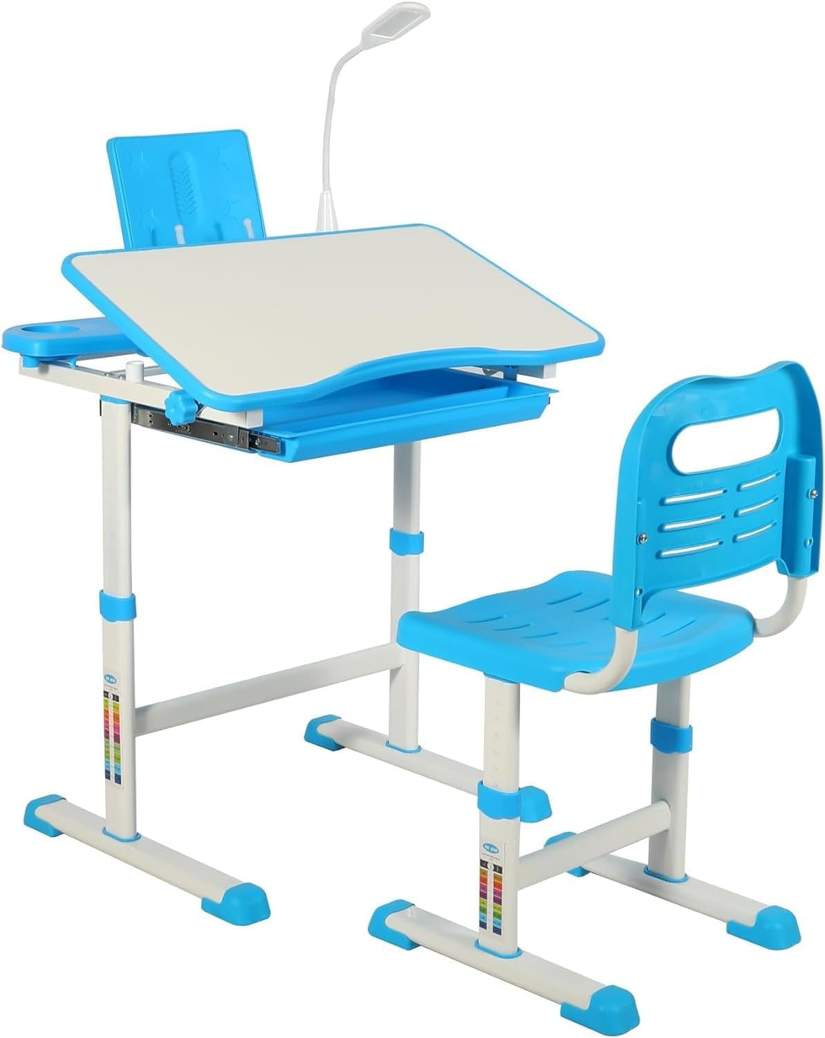 REDCAMP Kids Desk and Chair Set, Height Adjustable Children Study Table ...