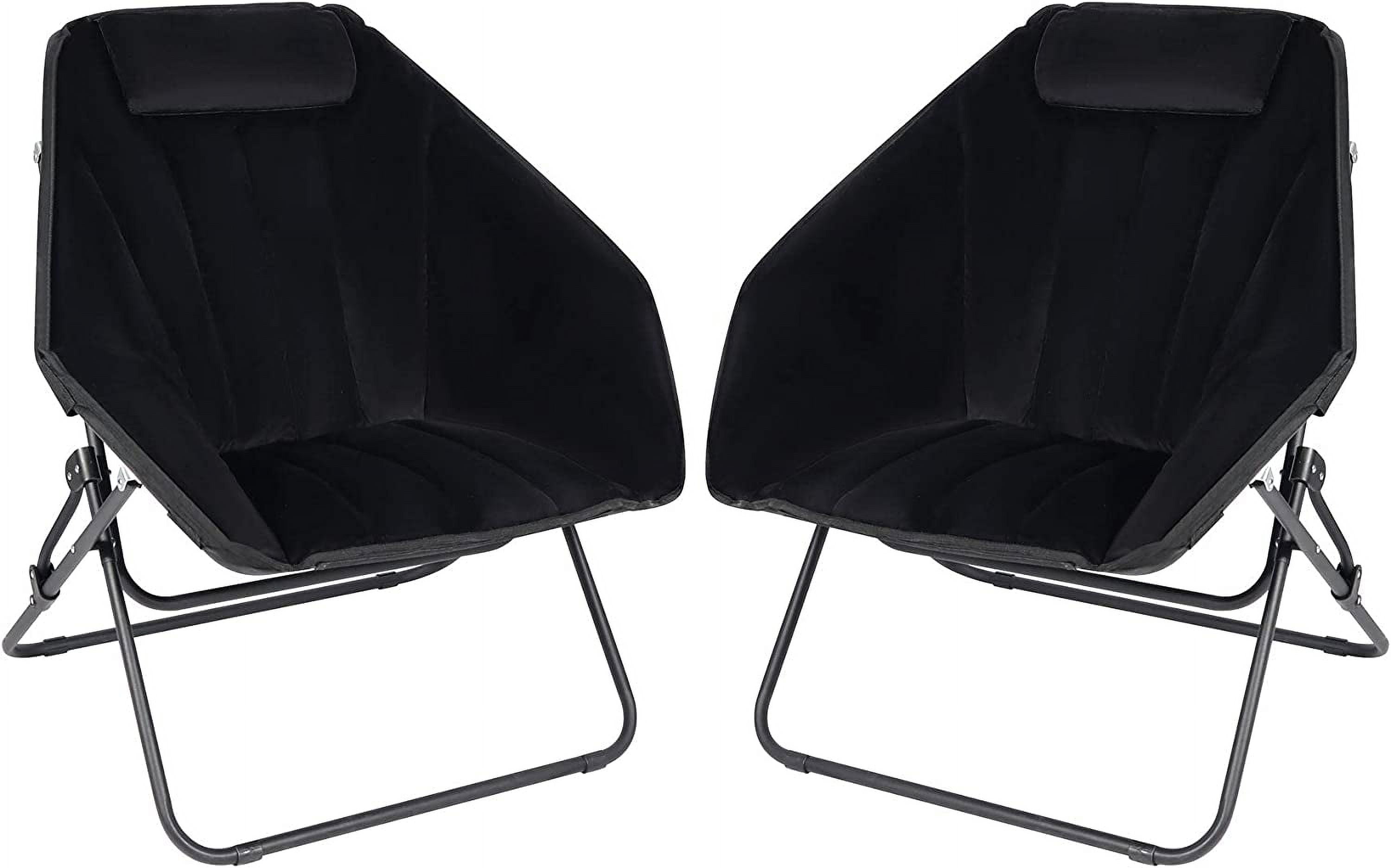 REDCAMP Oversized Folding Saucer Chair, Moon Round Comfortable Camping ...