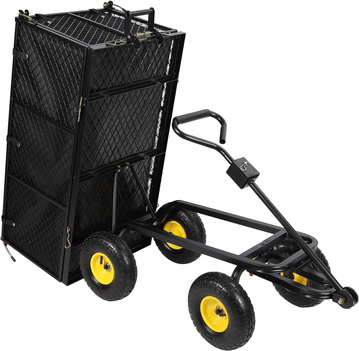 REDCAMP Oversized Steel Dump Garden Carts on Wheels, 700lbs Heavy Duty ...