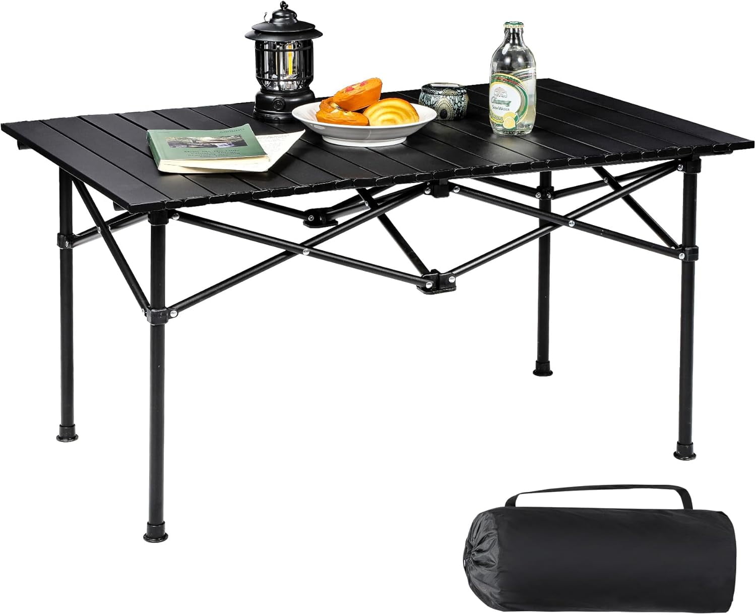 REDCAMP Roll Up Camping Tables That Fold Up, Lightweight Portable Compact Metal Camp Table for ...