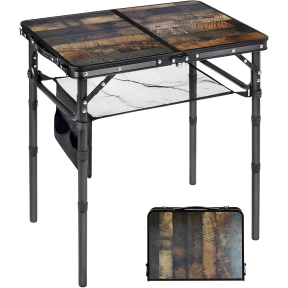 3ft Adjustable Aluminum Folding Camping Table, Lightweight Portable ...