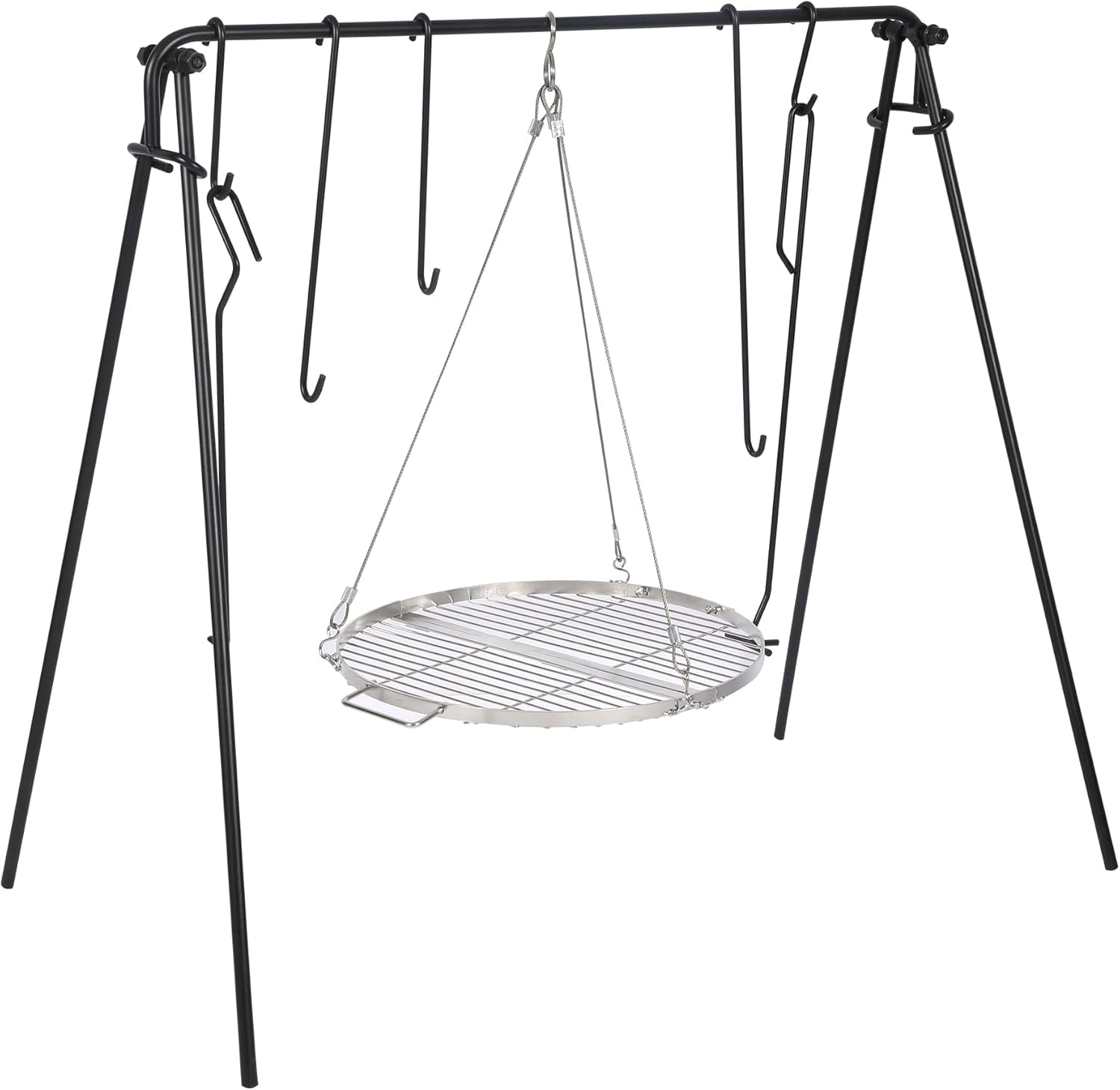 REDCAMP Swing Campfire Grill Stand Collapsible Campfire Cooking Rack ...