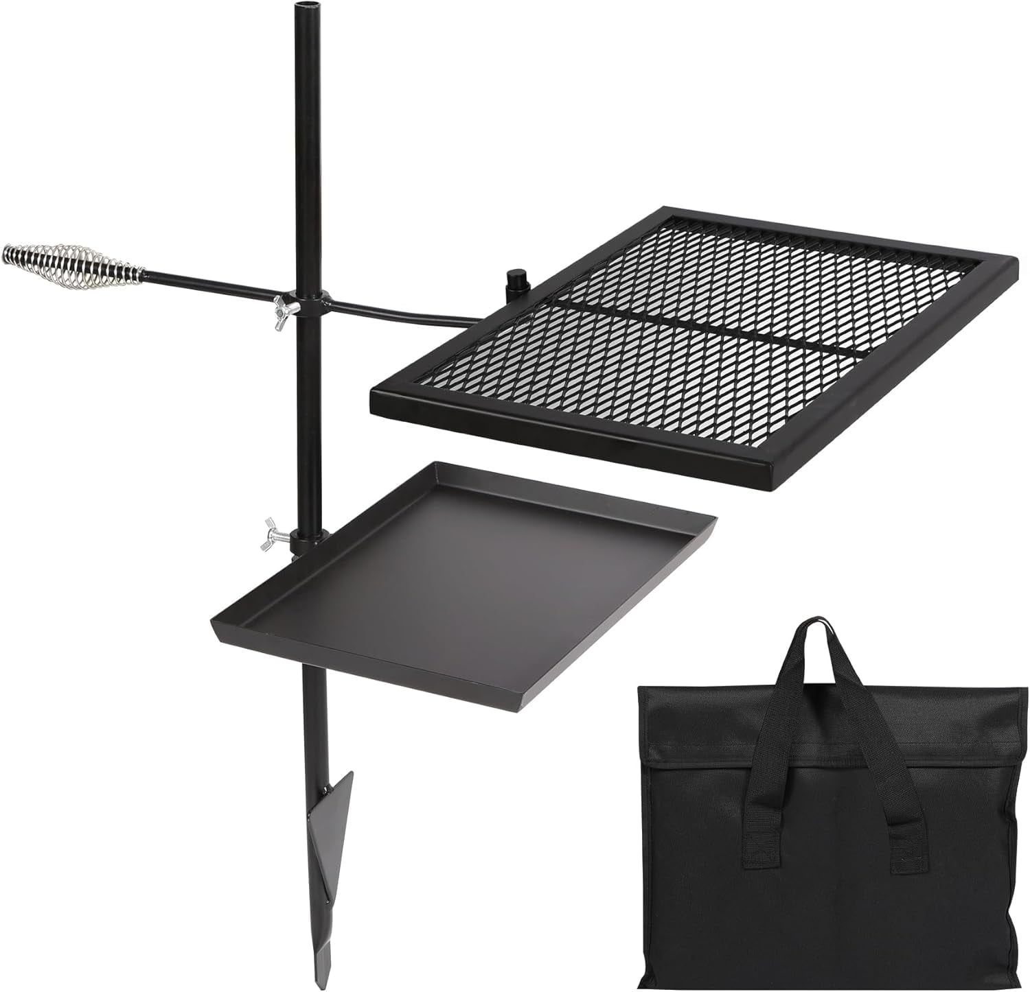 REDCAMP Swivel Campfire Grill Skillet Combo, Portable Heavy Duty ...