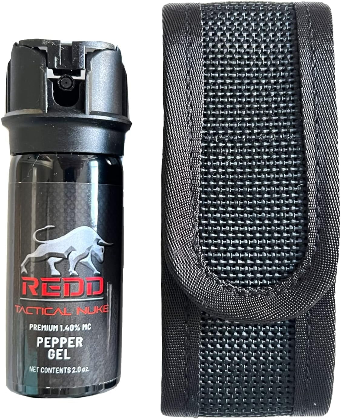 REDD Pepper Spray, Tactical Nuke - (1.40% MC) Maximum Strength Pepper Gel and Nylon Holster - (2 ...