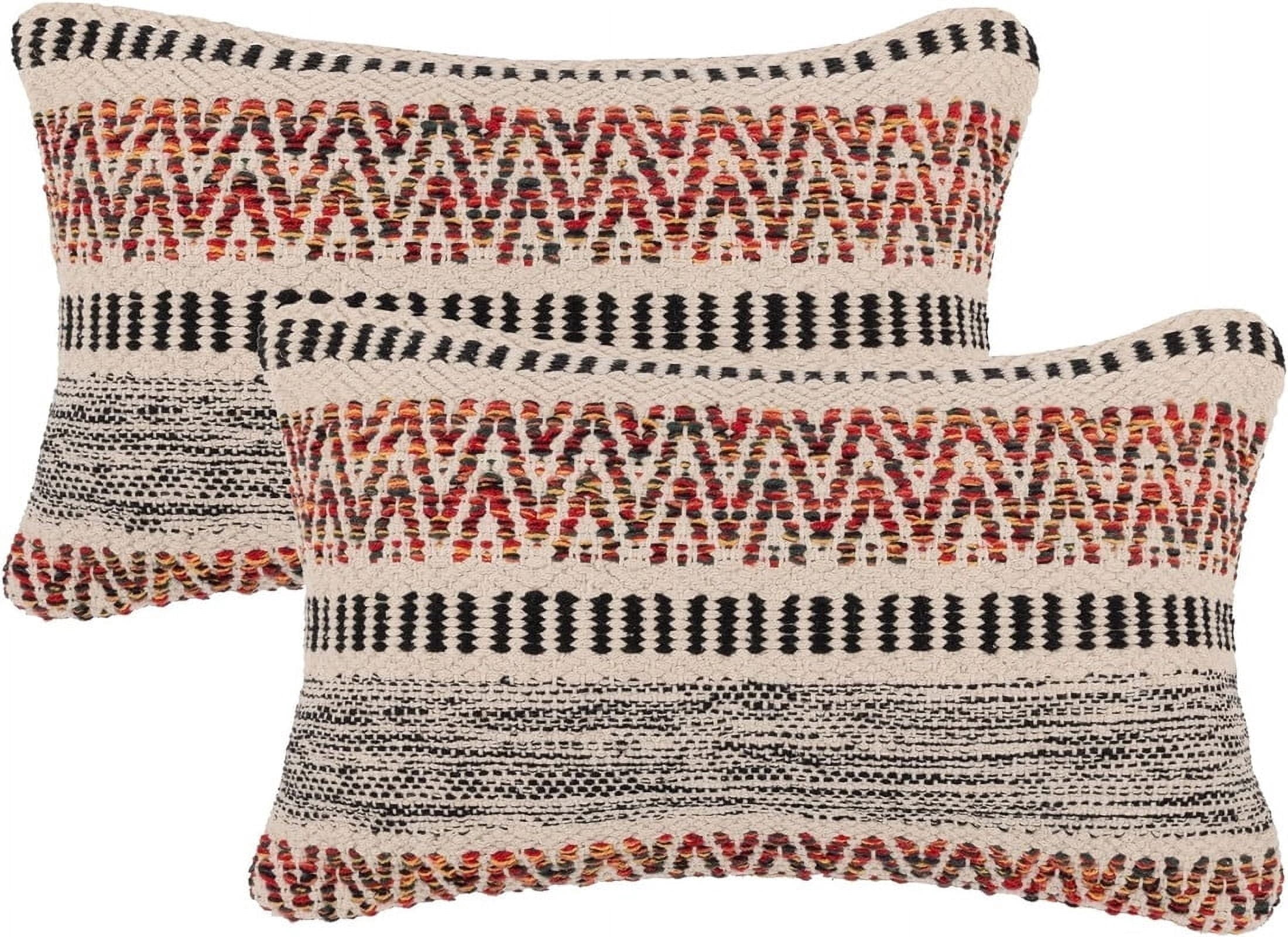 REDEARTH Boho Textured Throw Pillow Cushion Covers - Lumbar Woven ...