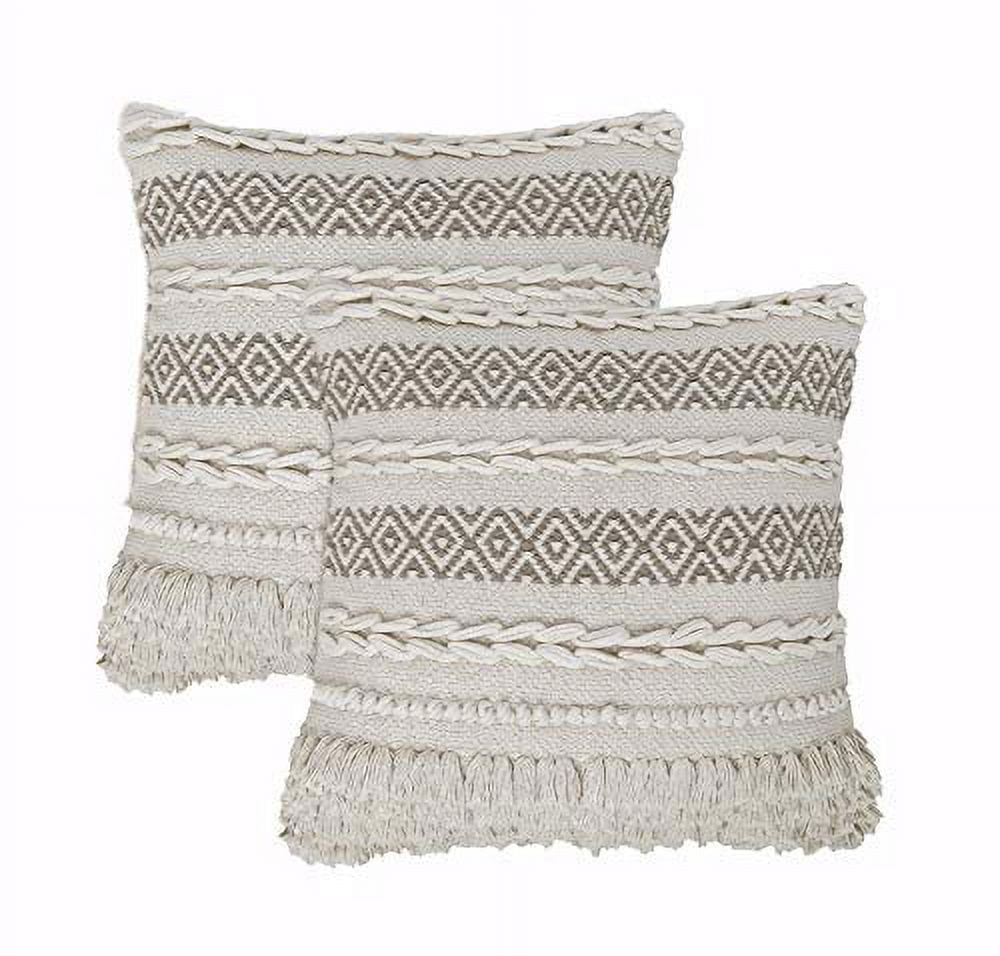 REDEARTH · Boho Textured Throw Pillow Cushion Covers - Woven Tufted ...