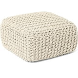 REDEARTH · Cube Low Pouf Foot Stool Ottoman - Hand Knitted Poof - Cord ...
