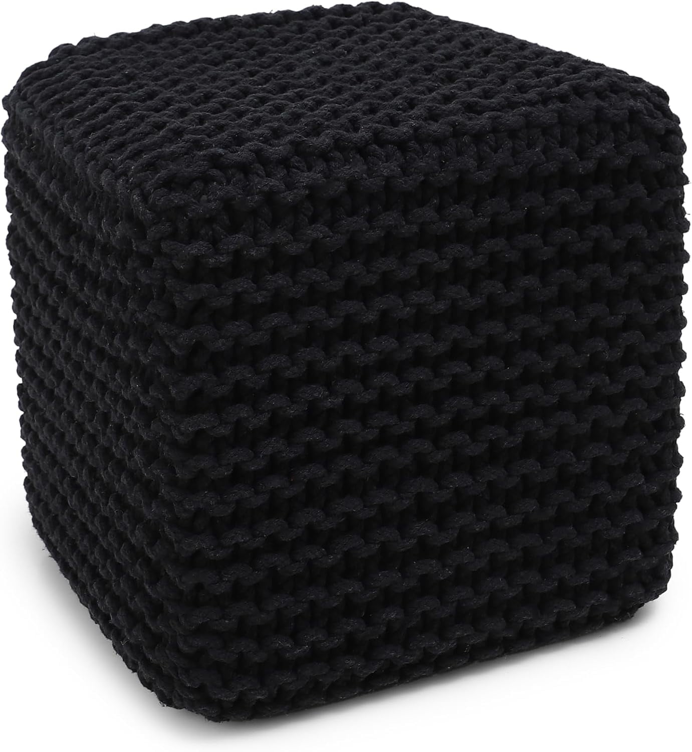 REDEARTH Cube Pouf Foot Stool Ottoman - Hand Knitted Poof - Cord Boho ...