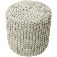 Timberbrook Designs Small Indoor Lychee Cotton Knit Pouf Ottoman ...