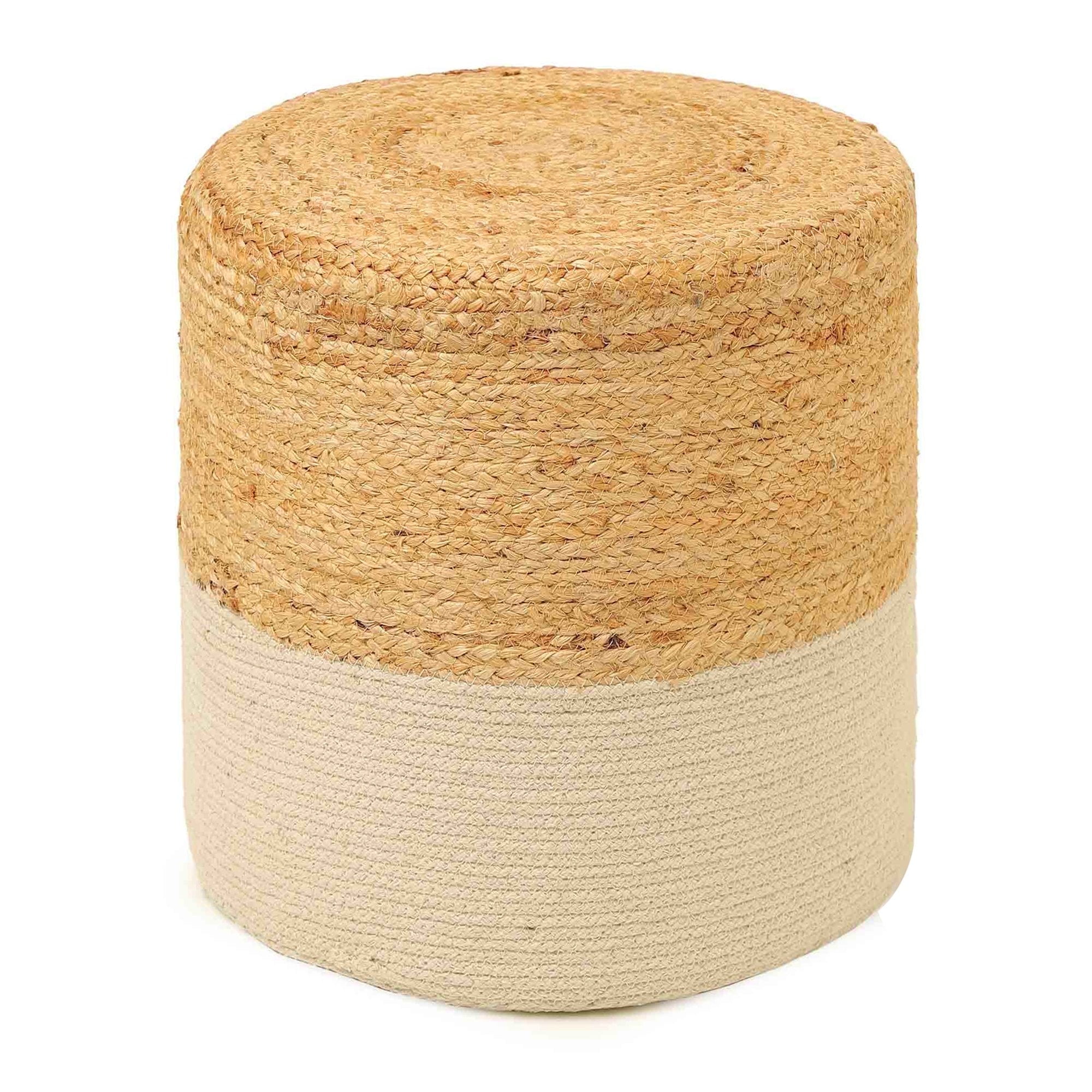 REDEARTH Pouf Foot Stool Ottoman - Jute Braided Footrest for Various ...