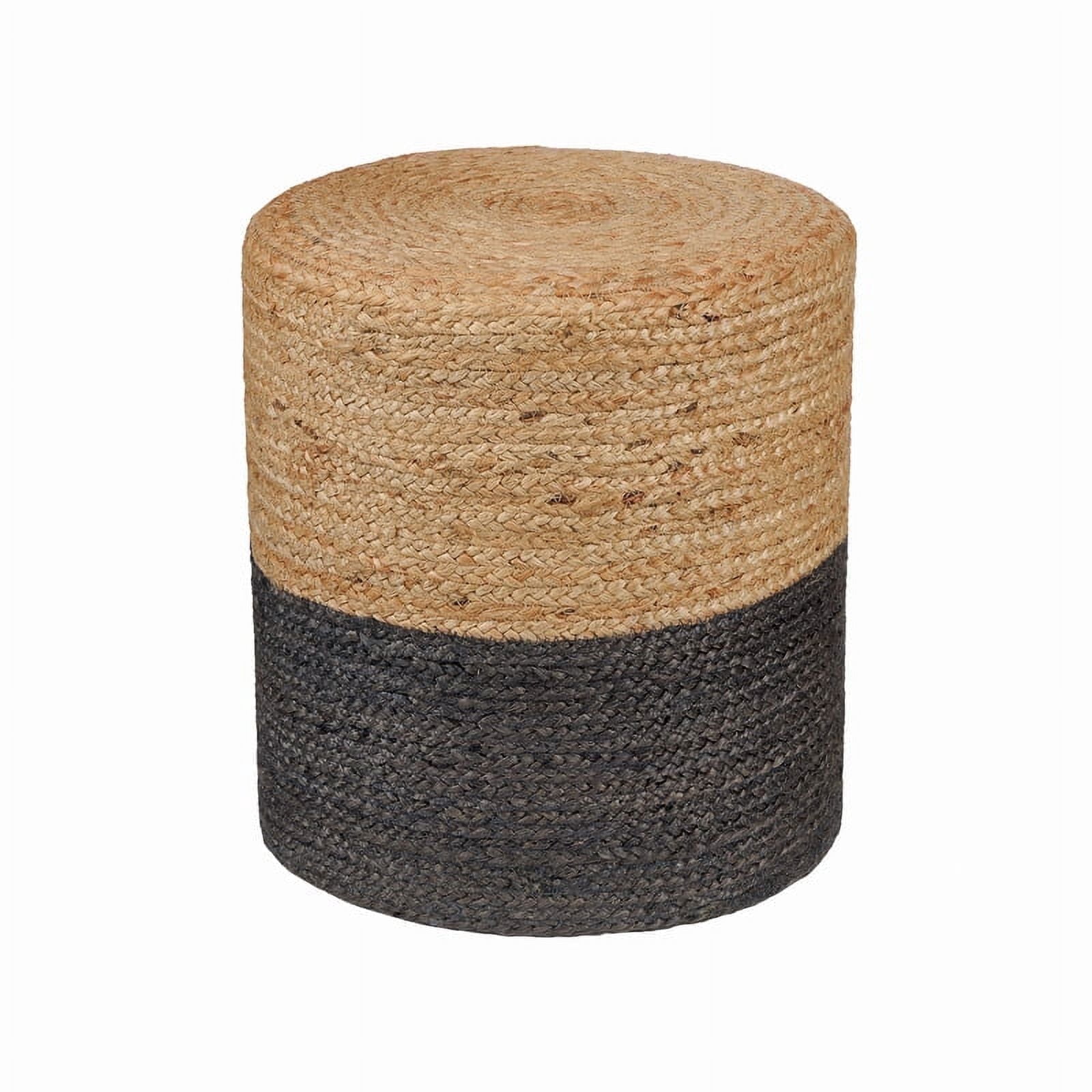 · REDEARTH · Cylindrical Pouf Foot Stool Ottoman - Jute Braided Pouffe ...