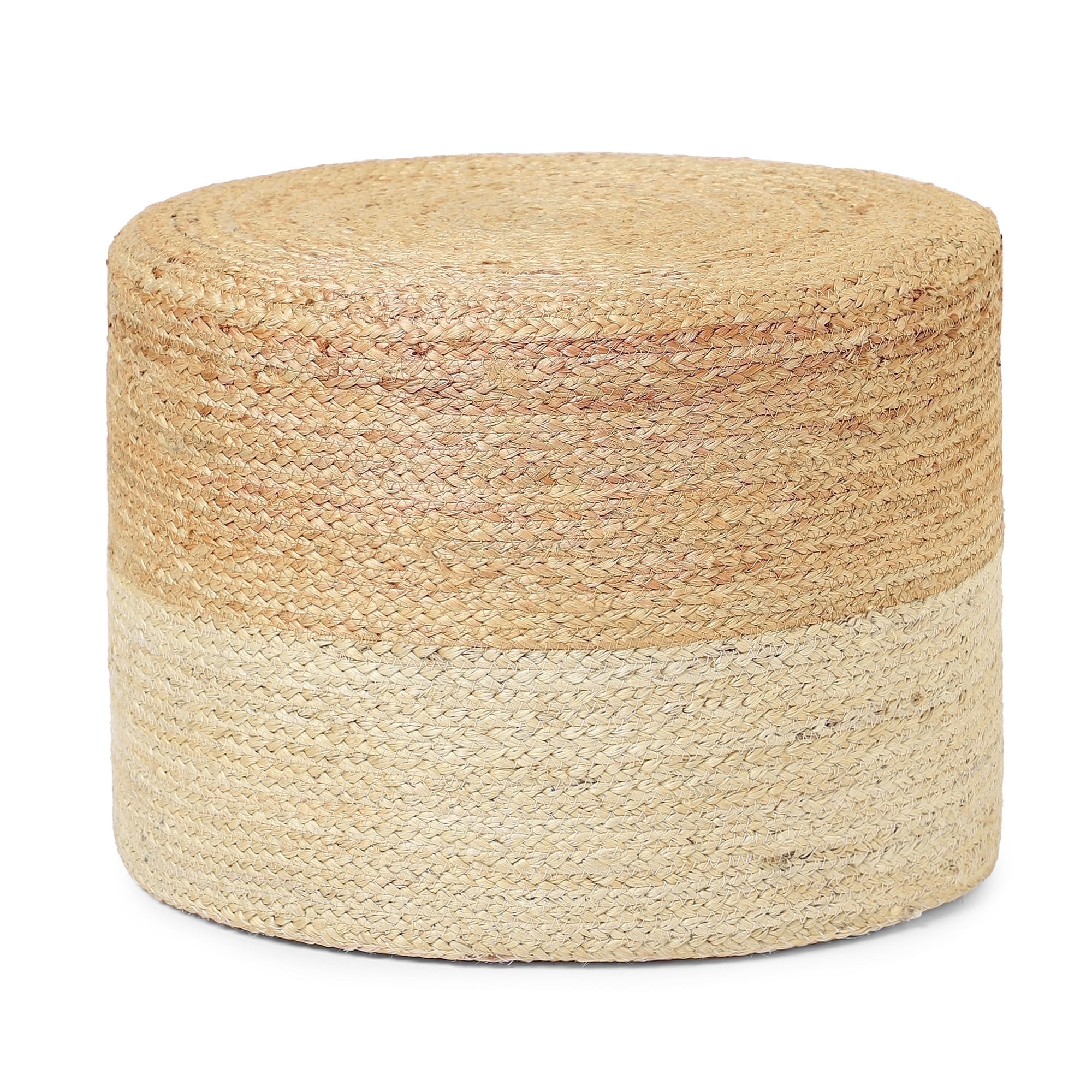 · REDEARTH · Cylindrical Pouf Foot Stool Ottoman - Jute Braided Pouffe ...