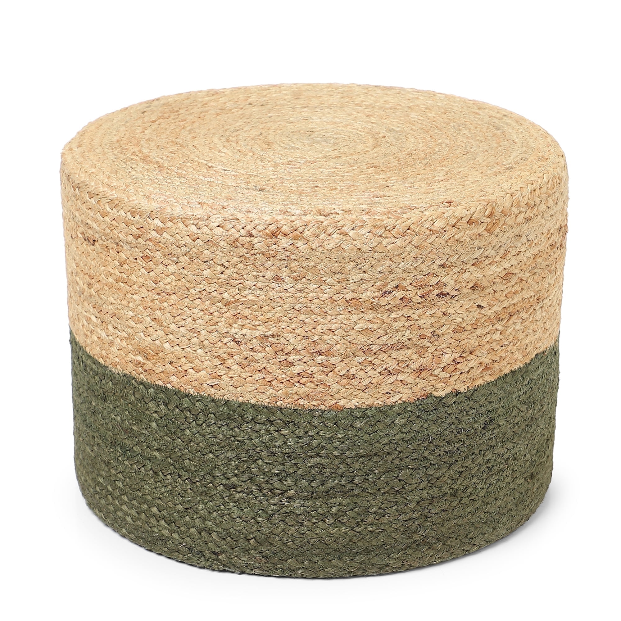 · REDEARTH · Cylindrical Pouf Foot Stool Ottoman - Jute Braided Pouffe ...