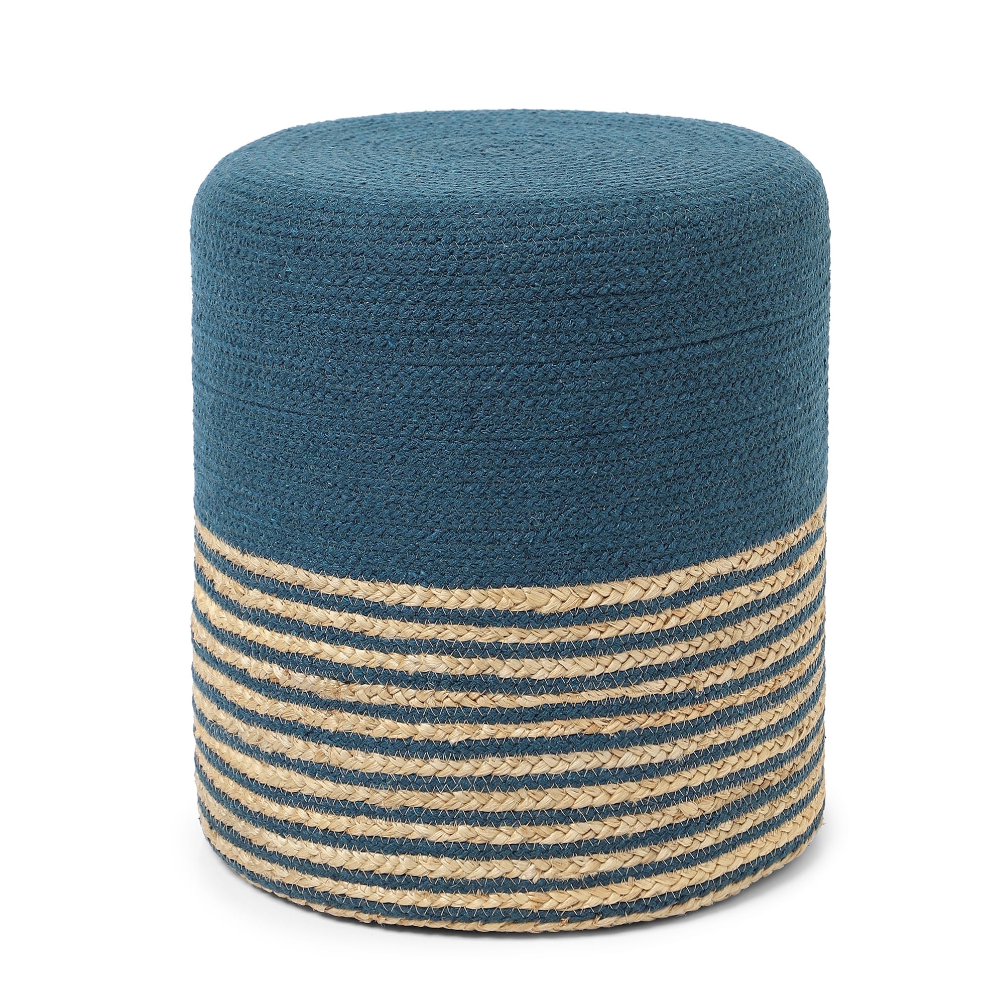 · REDEARTH · Cylindrical Pouf Foot Stool Ottoman - Jute Braided Pouffe ...