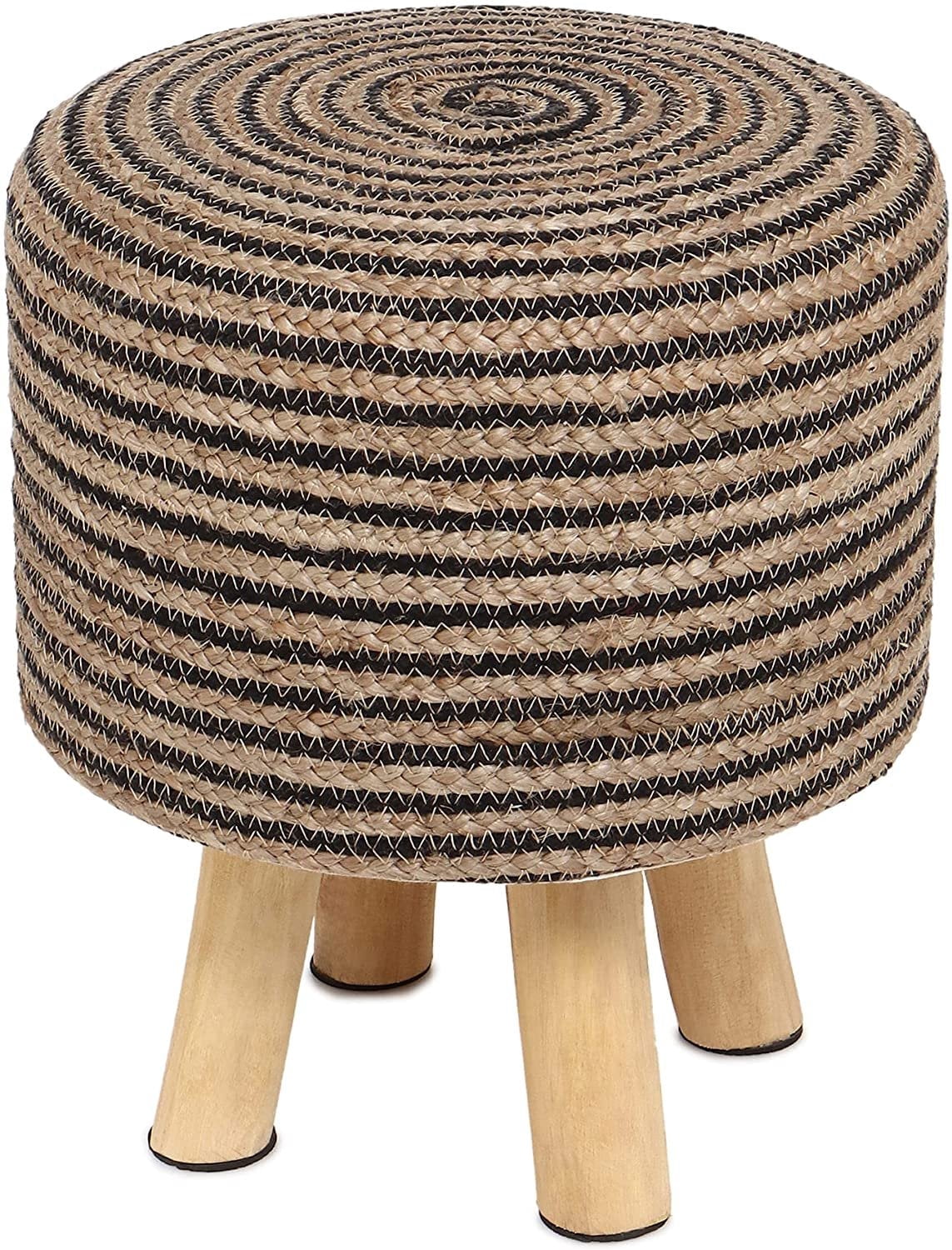 REDEARTH Foot Stool -Handmade Wooden 4 Legs Tufted Seat Footrest for ...