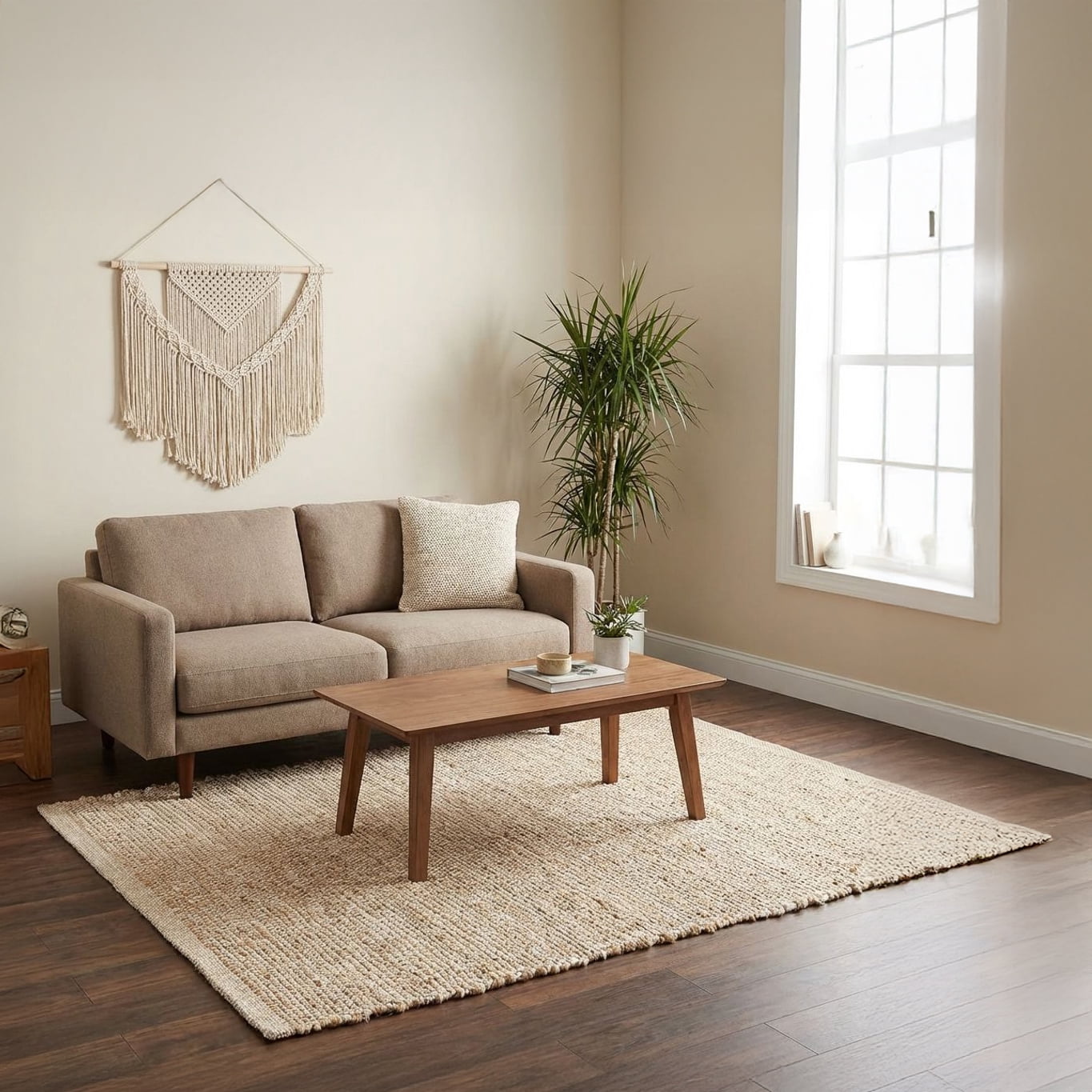 · REDEARTH · Jute Cotton Area Rug - 5'x8' Rectangular Rug, Sustainable ...