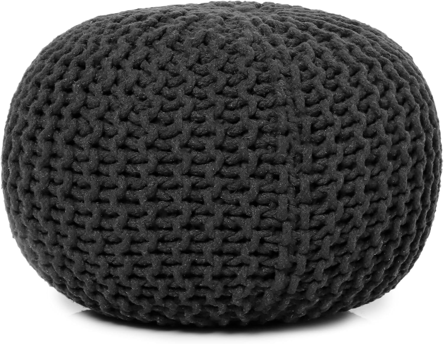 REDEARTH Round Pouf Foot Stool Ottoman - Cotton Hand Knitted Dori ...