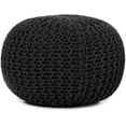 REDEARTH Round Pouf Foot Stool Ottoman - Hand Knitted Bean Bag, 100% ...