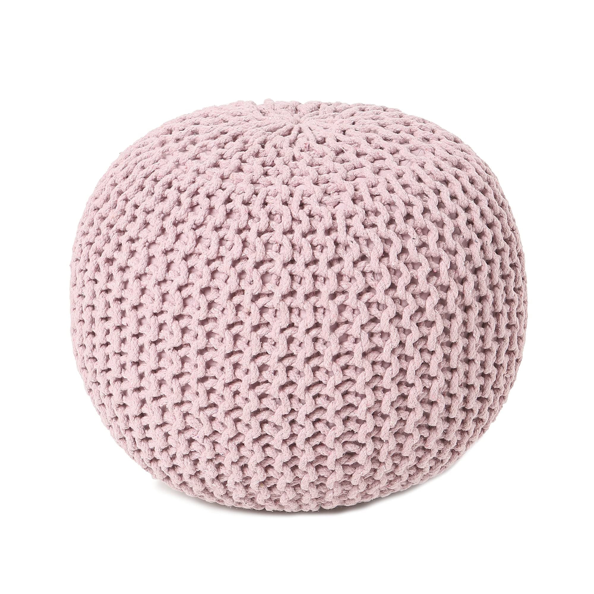 · REDEARTH · Round Pouf Ottoman - Braided Boho Poof Home Décor Pouffe ...
