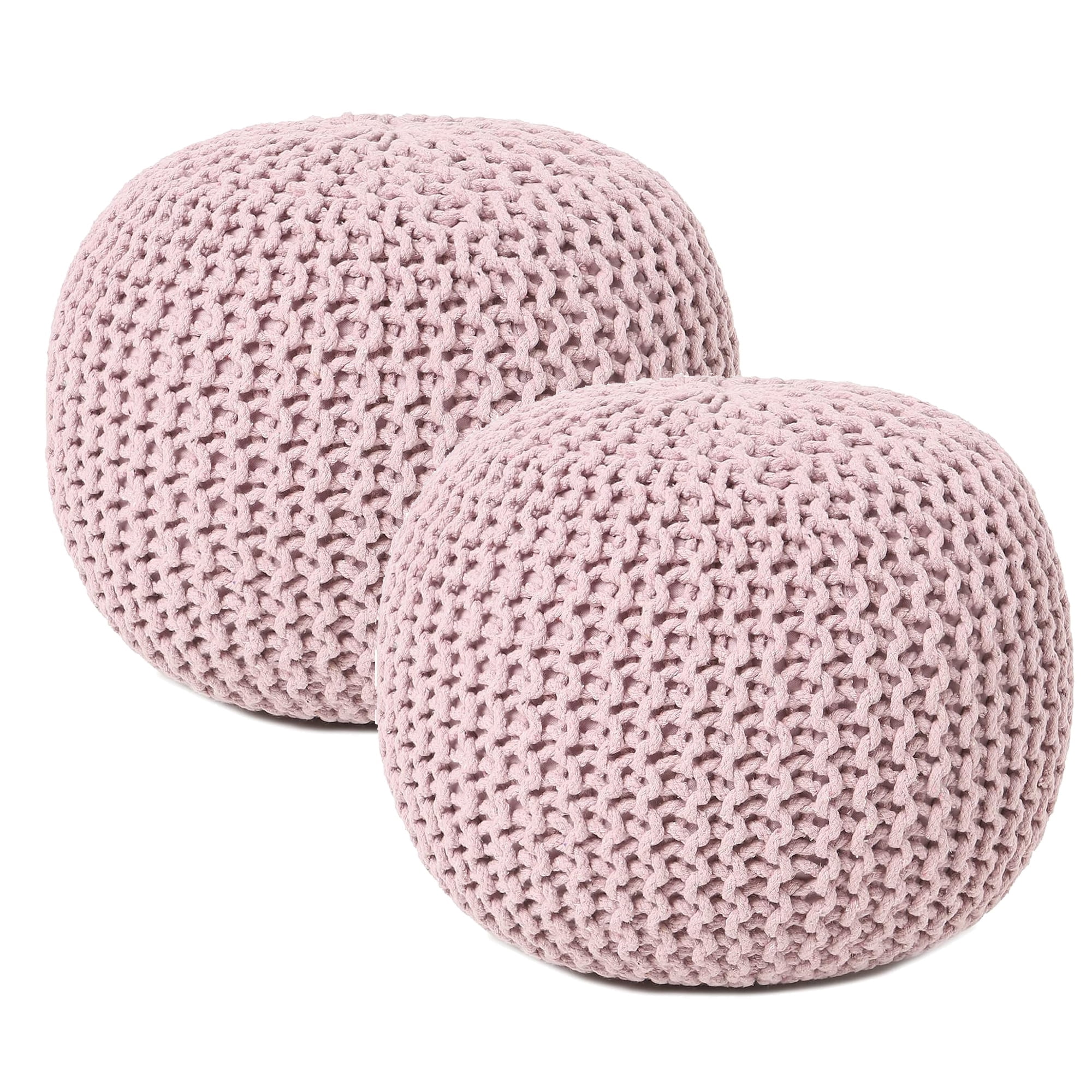 · REDEARTH · Round Pouf Ottoman - Hand Knitted Boho Poof Home Décor ...