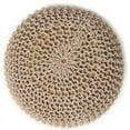 REDEARTH Round Pouf Ottoman - Hand Knitted Cable Boho Poof Home Décor ...