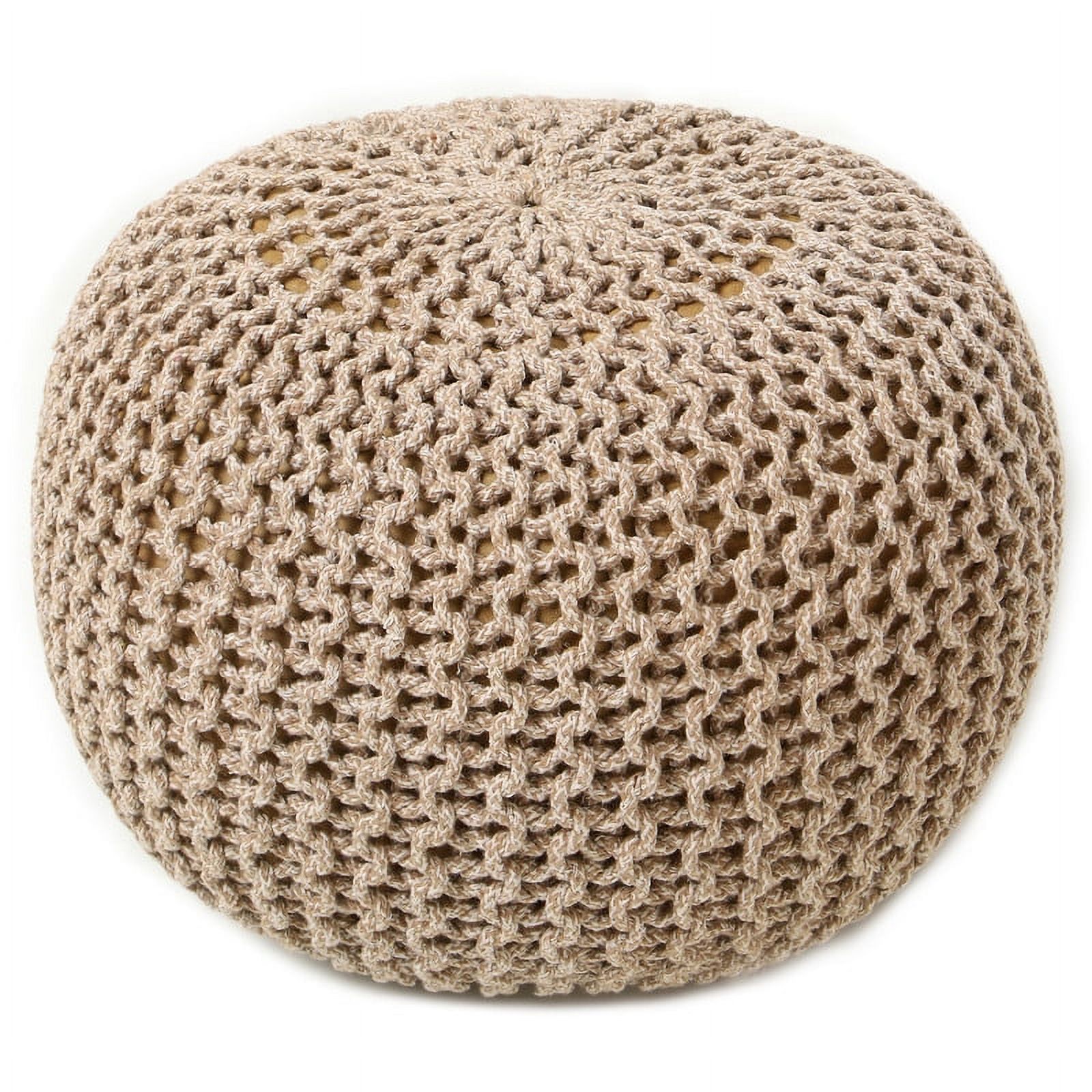 REDEARTH Round Pouf Ottoman - Hand Knitted Cable Boho Poof Home Décor ...