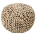 REDEARTH Round Pouf Ottoman - Hand Knitted Cable Boho Poof Home Décor ...