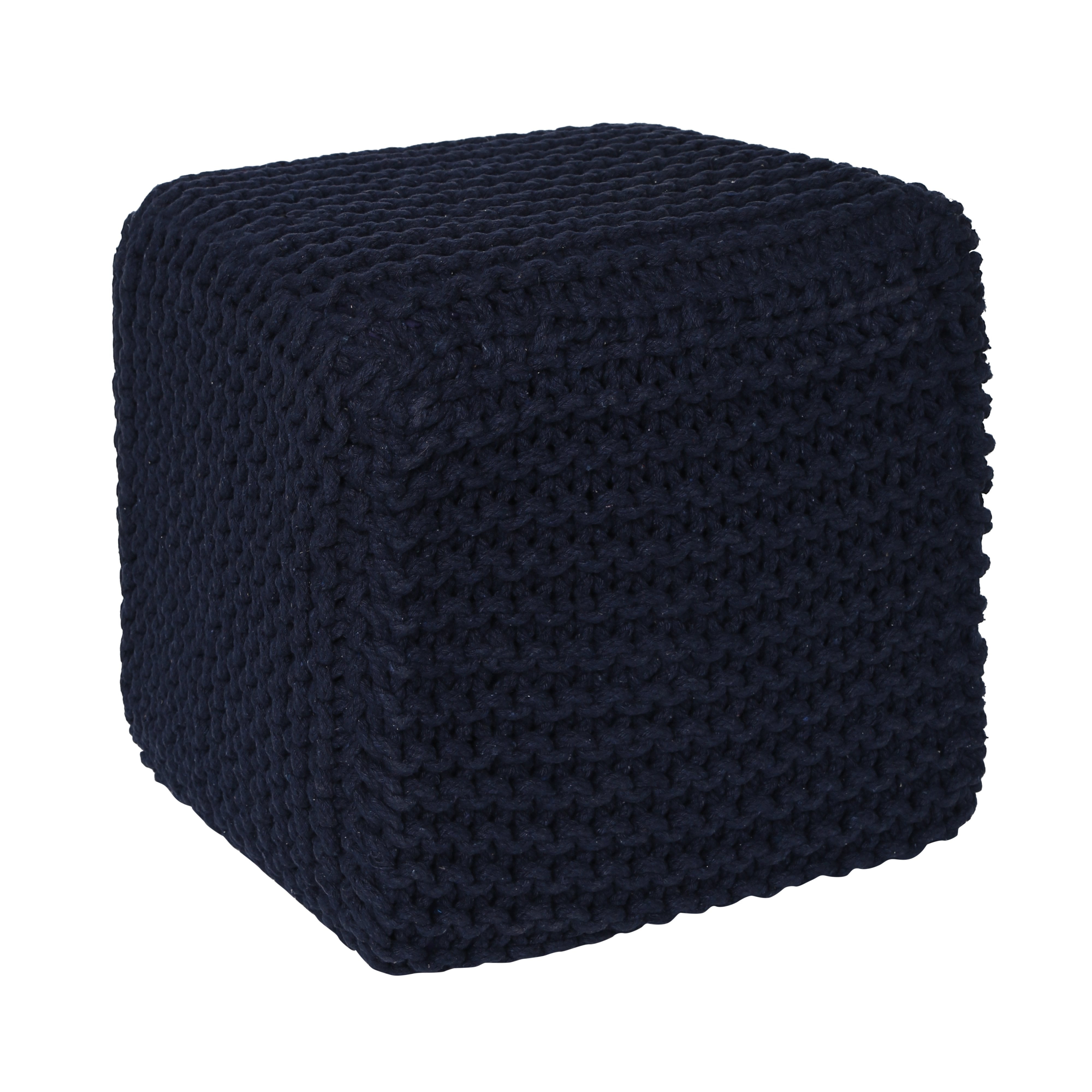 REDEARTH · Square Hand Knitted Pouf - Foot Stool Ottoman Coffee Table ...