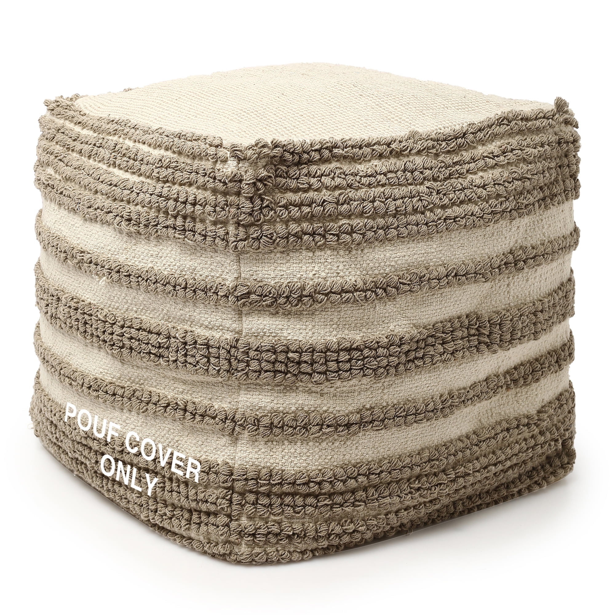 REDEARTH · UNSTUFFED Pouf Ottoman Cover Boho Textured Storage Square ...