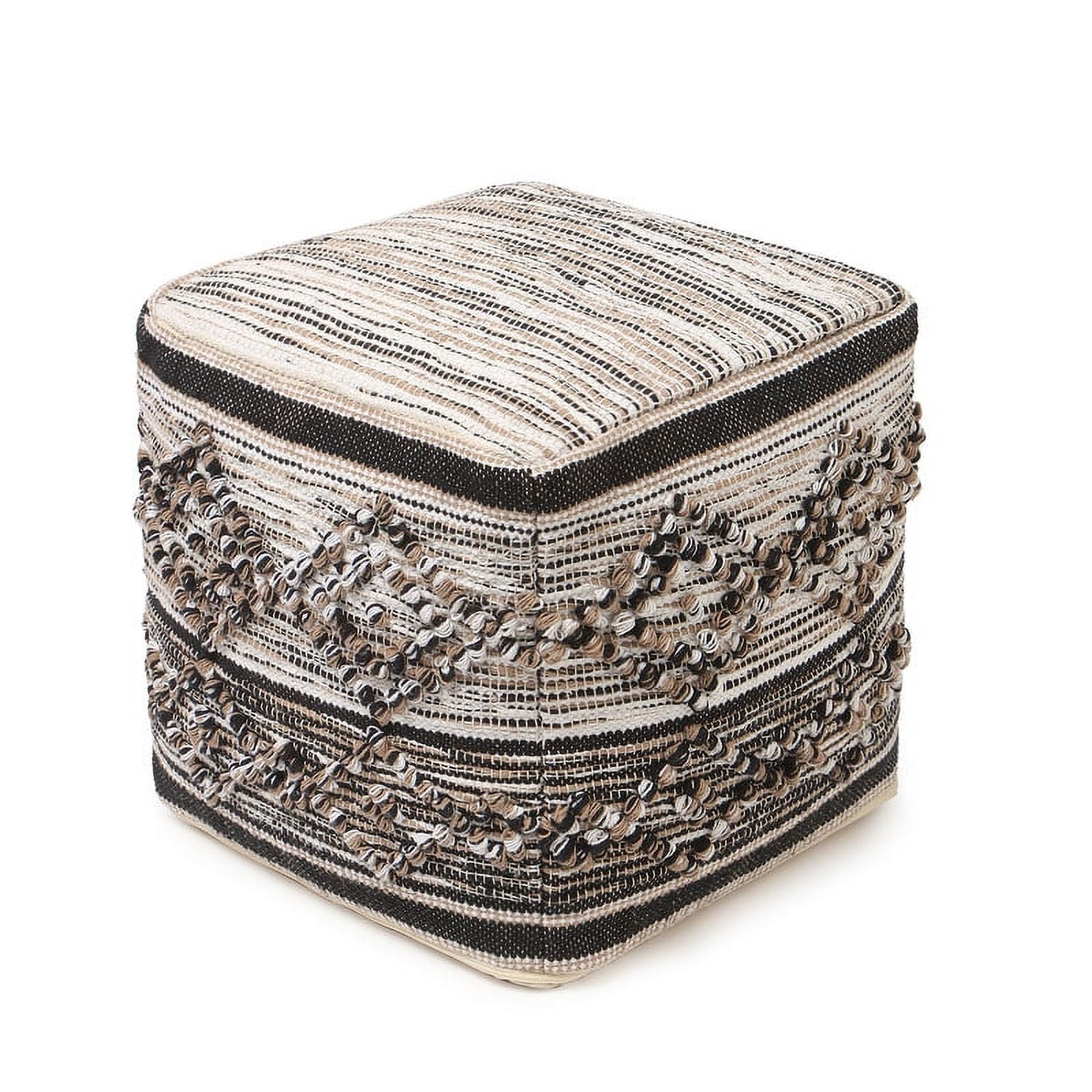 REDEARTH UNSTUFFED Pouf Ottoman Cover Textured Boho Storage Cube Poof Decorative Pouffe ...