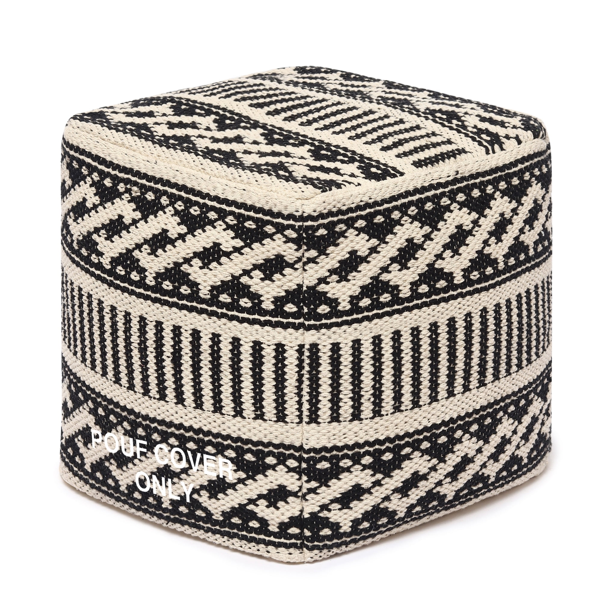 REDEARTH · UNSTUFFED Pouf Ottoman Cover Textured Boho Storage Cube Poof ...