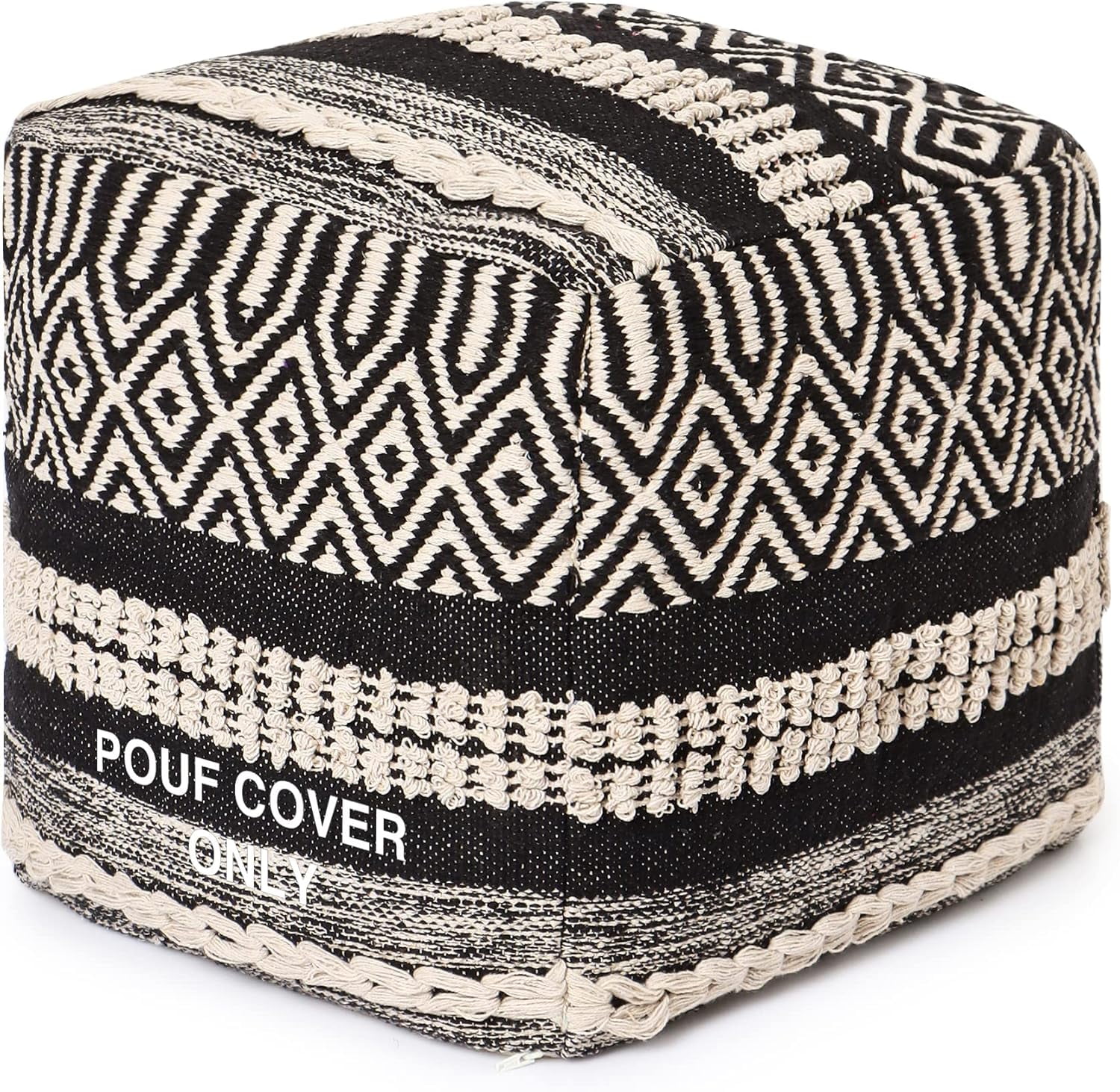 REDEARTH · UNSTUFFED Pouf Ottoman Cover Textured Storage Cube Bean Bag Poof Pouffe Footrest for ...
