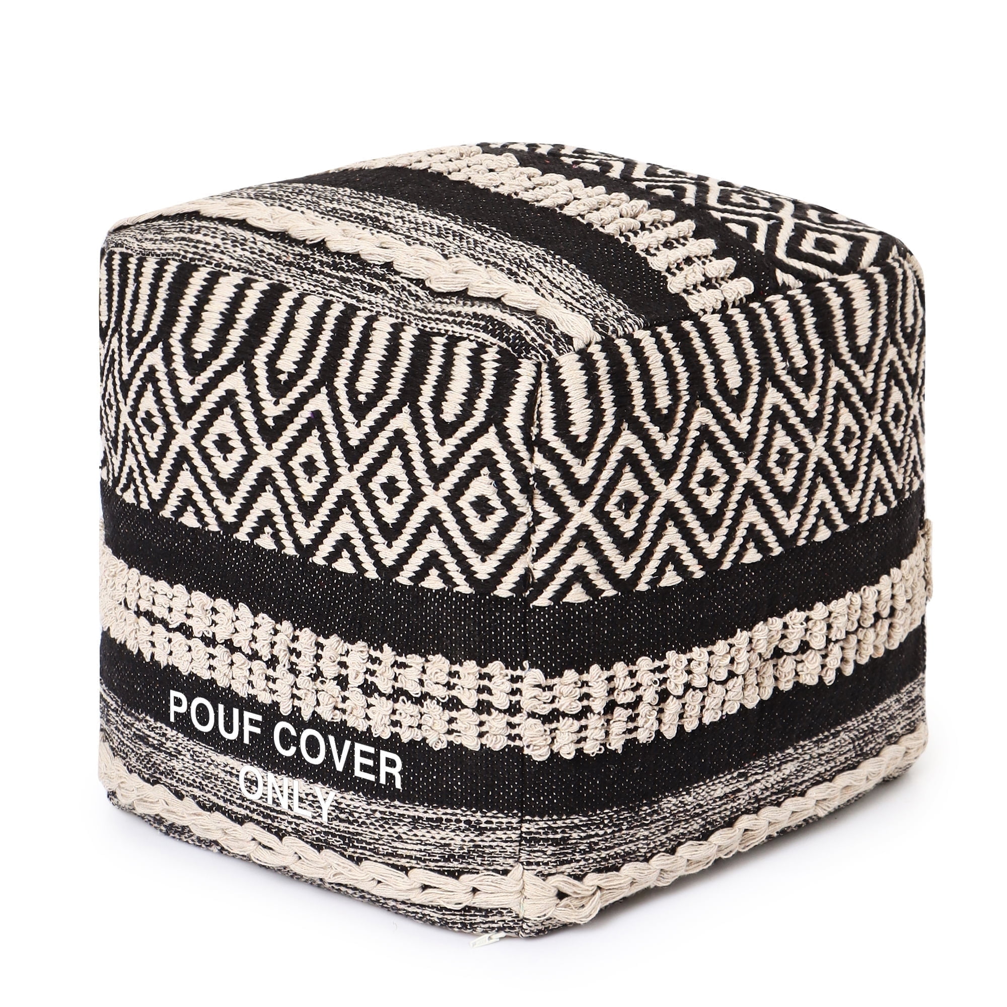 · REDEARTH · UNSTUFFED Pouf Ottoman Cover Textured Storage Cube Bean ...