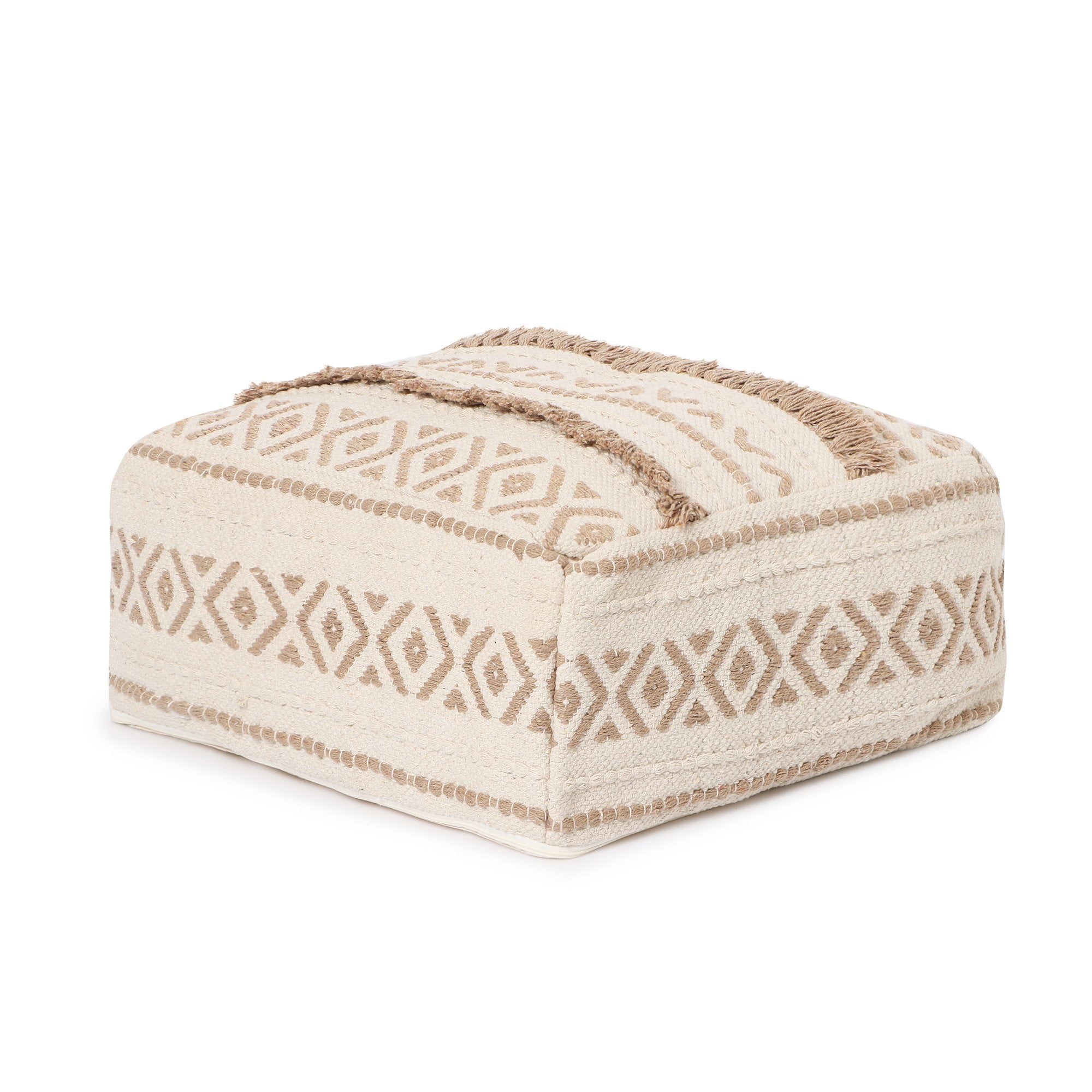 REDEARTH · UNSTUFFED Pouf Ottoman Cover Textured Storage Cube Bean Bag Poof Pouffe Footrest for ...