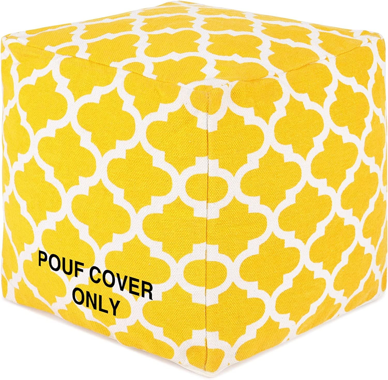 REDEARTH UNSTUFFED Pouf Ottoman Cover Textured Storage Cube Boho Bean Bag Footrest Stool for ...