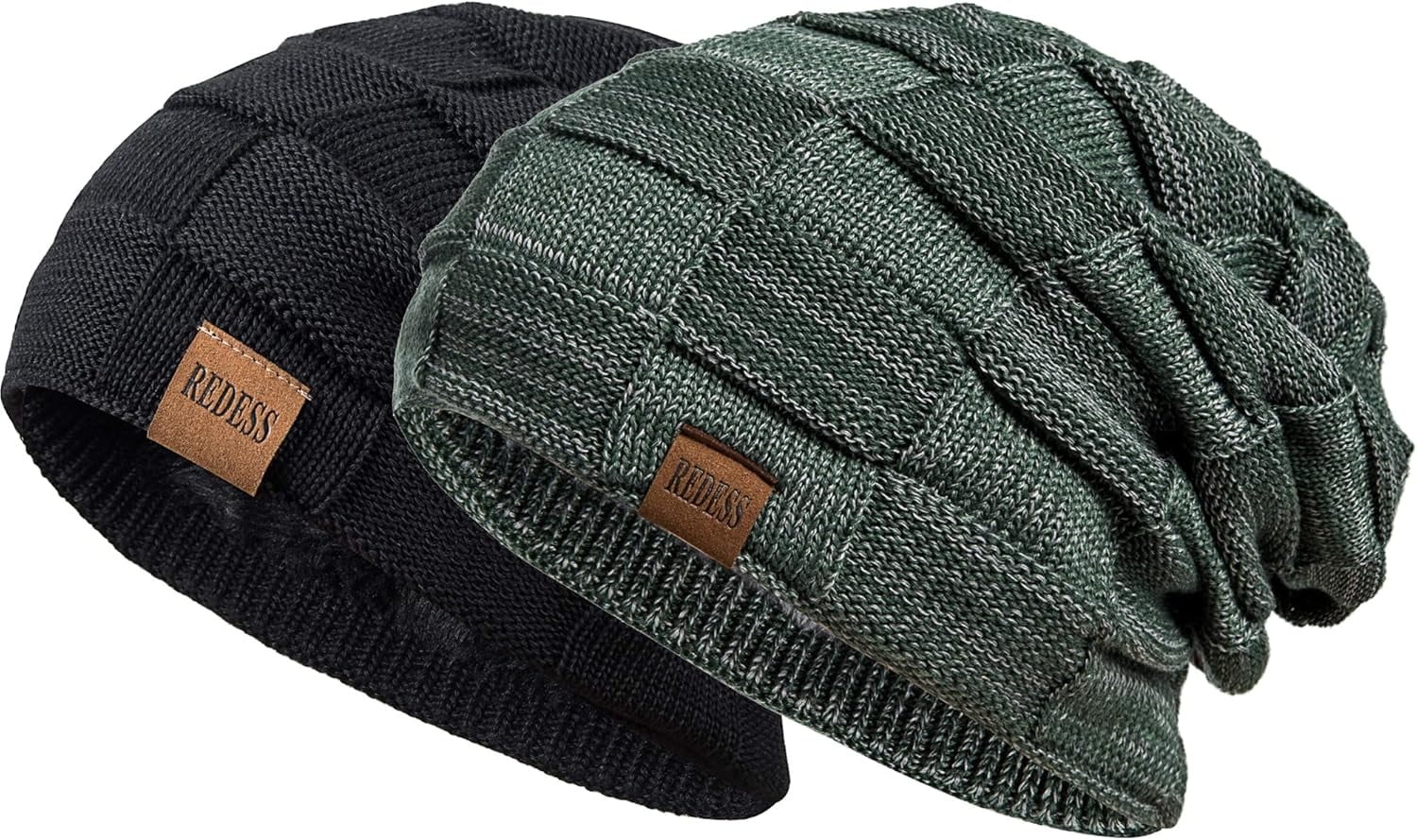 REDESS Beanie Hat for Men and Women Winter Warm Hats Knit Slouchy Thick ...