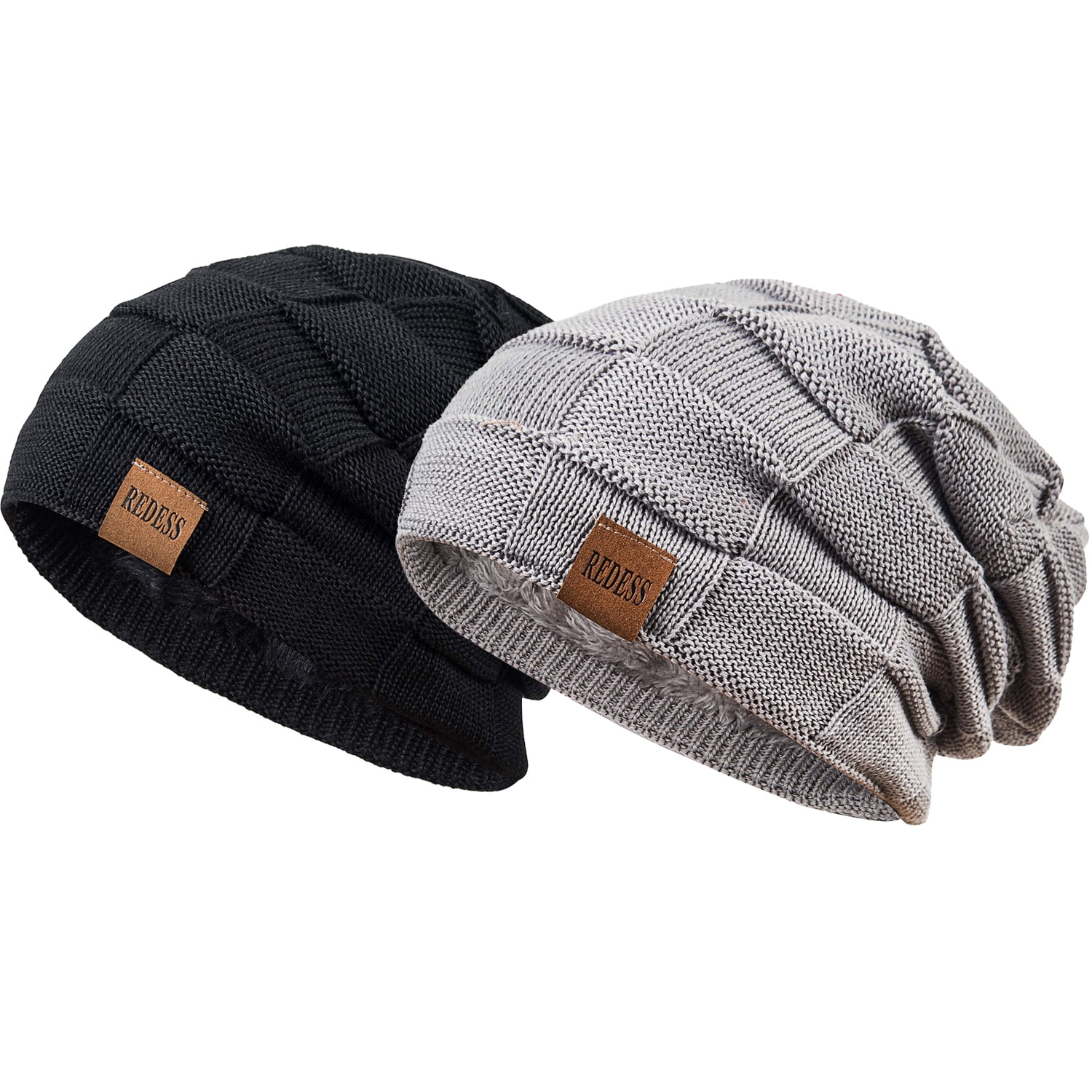 REDESS Beanie Hat for Men and Women Winter Warm Hats Knit Slouchy Thick ...
