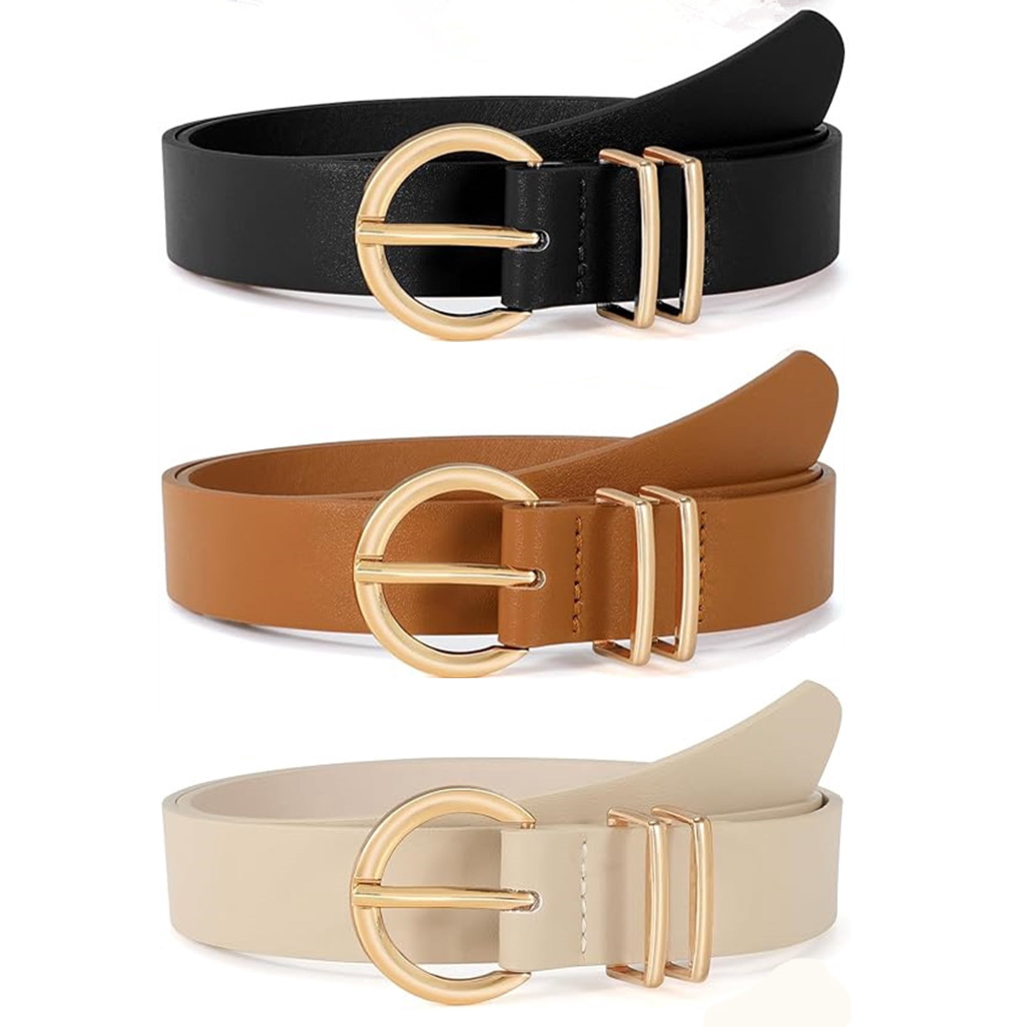 REDESS Belts for Women with Fashion Gold Buckle Leather Belts for Jeans ...