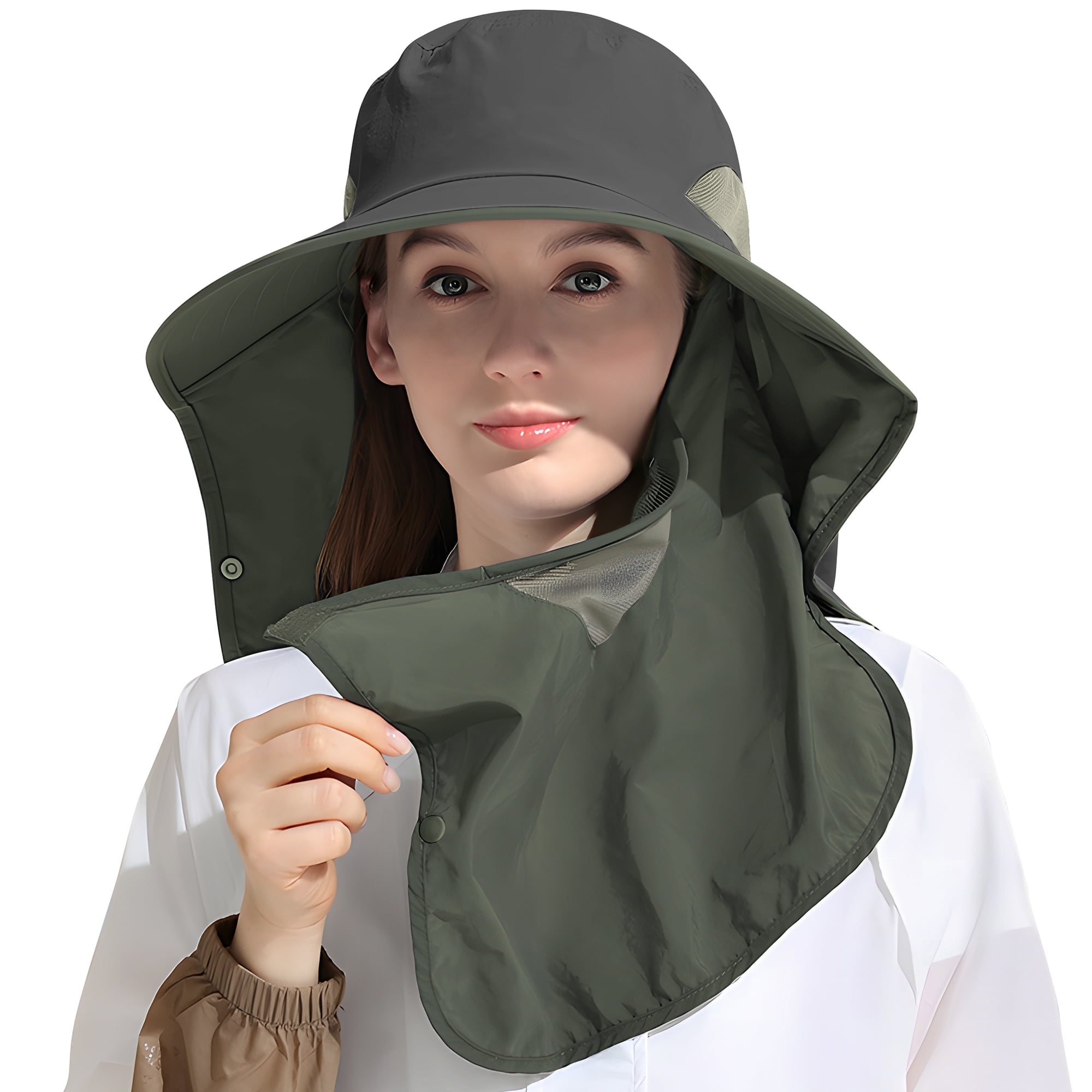 REDESS Nylon Sun Hat with Chin Strap, Foldable UV Blocking Fishing Hat ...