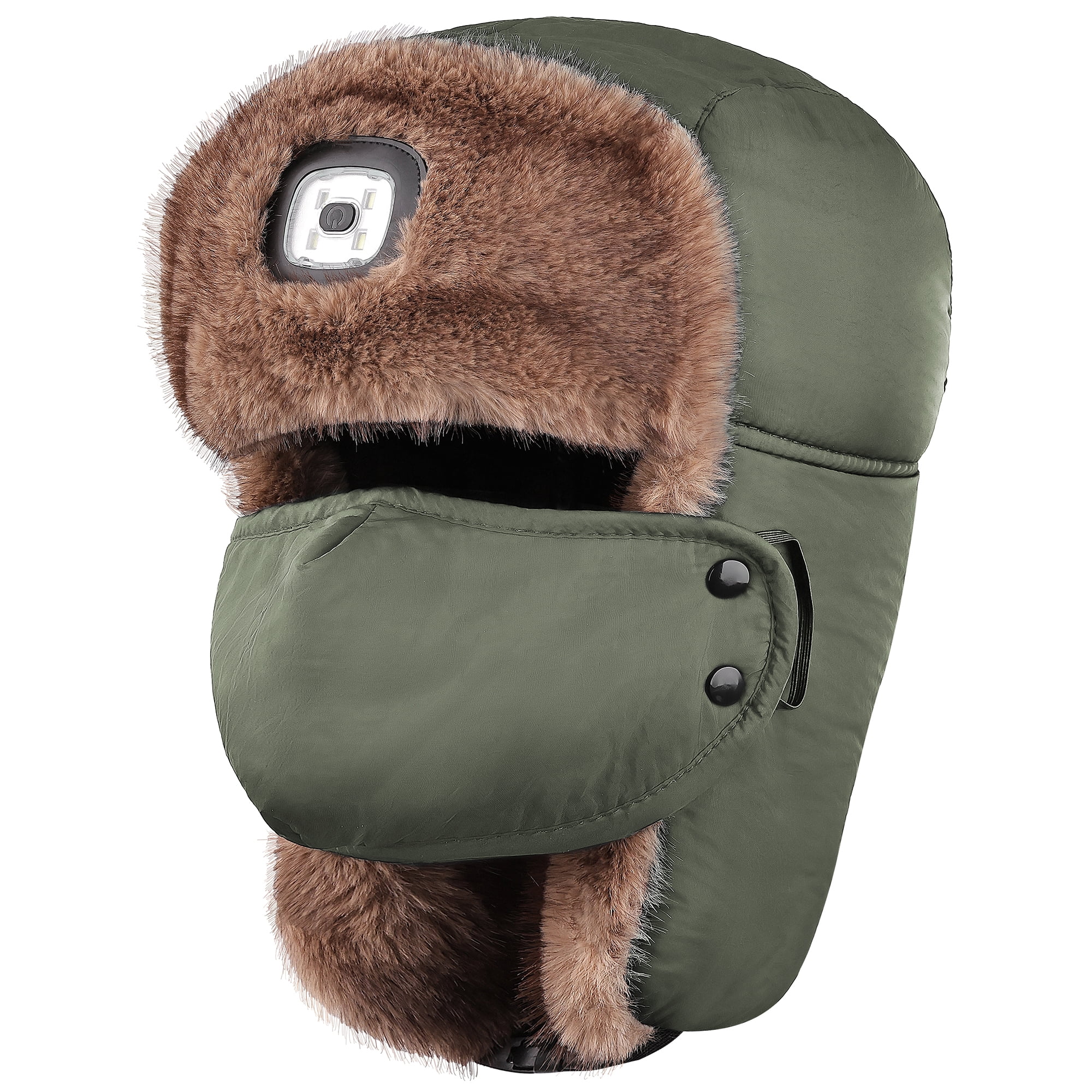 REDESS Men's Trapper Hat with Light USB Winter Warm Ear Flaps USB ...